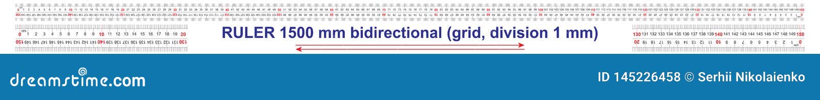 Ruler Of 1500 Millimeters. Ruler Of 150 Centimeters. Ruler Of 1,5 ...