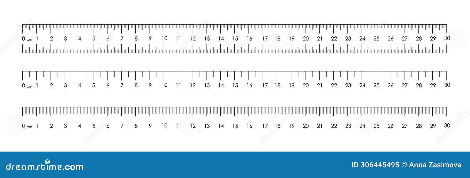Ruler Blank Isolated. Measuring Tool. Ruler Graduation Template Stock ...