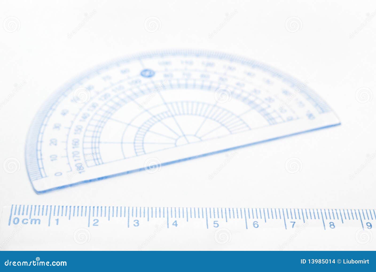 Ruler and Blurred Protractor Stock Photo - Image of negative, blurred ...