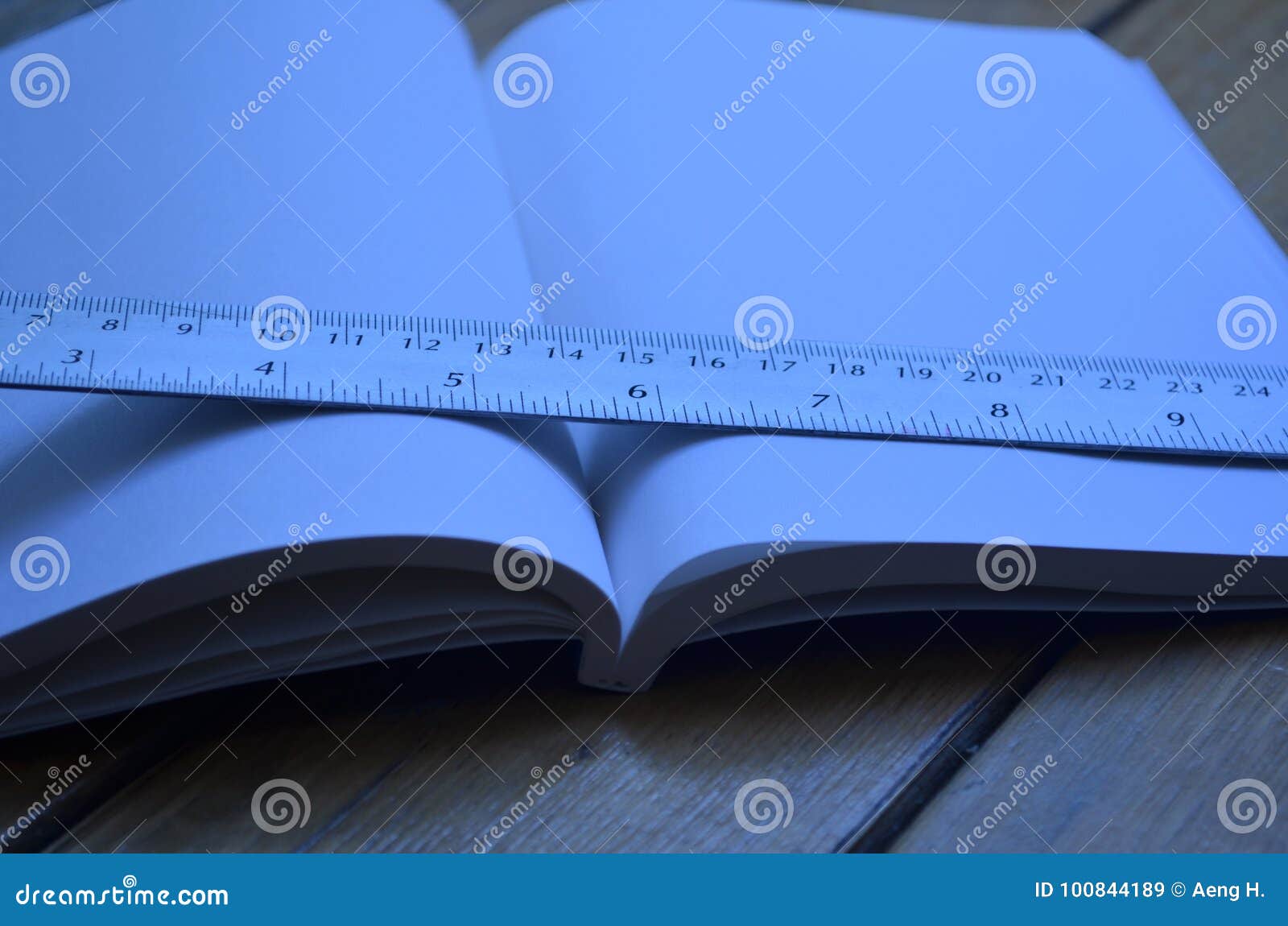 Ruler and Book. stock image. Image of wooden, photographed - 100844189
