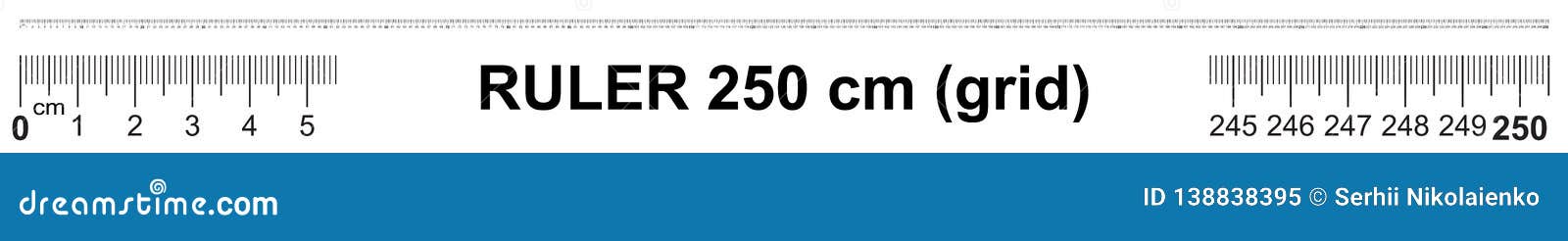 Ruler 250 Centimeter. Measurement Tool in Cm Stock Illustration ...