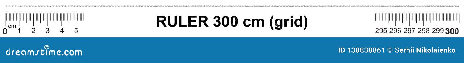 Ruler 300 Centimeter. Measurement Tool in Cm Stock Illustration ...