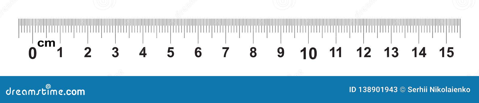 Ruler 15 Centimeter. Ruler 150 Mm. Value of Division 0.5 Mm. Precise ...
