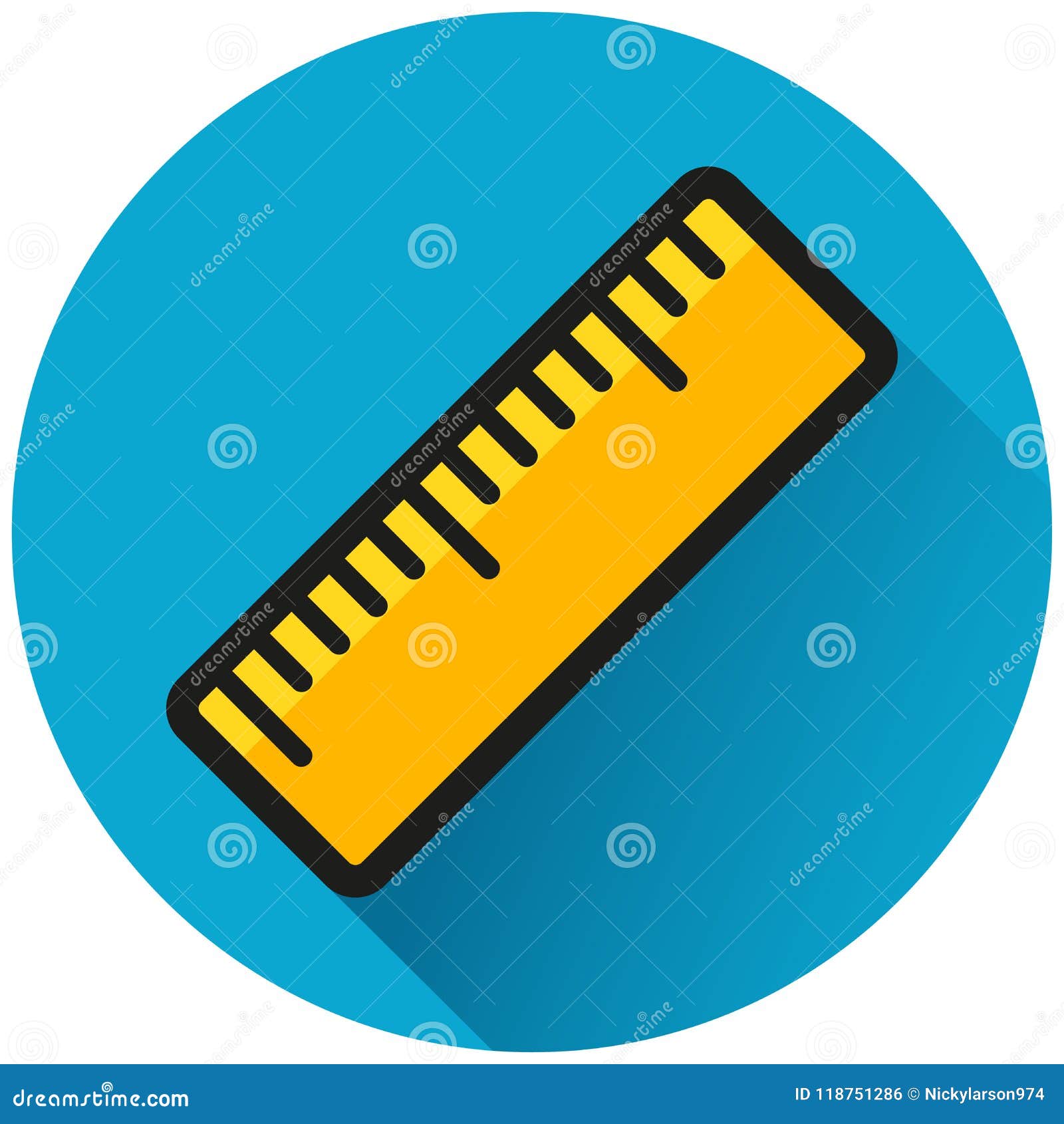 Ruler Circle Blue Icon Concept Stock Vector - Illustration of education ...