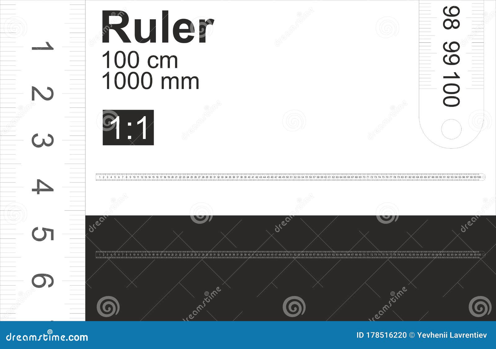 Ruler Is 100 Cm Vector Illustration | CartoonDealer.com #178516220