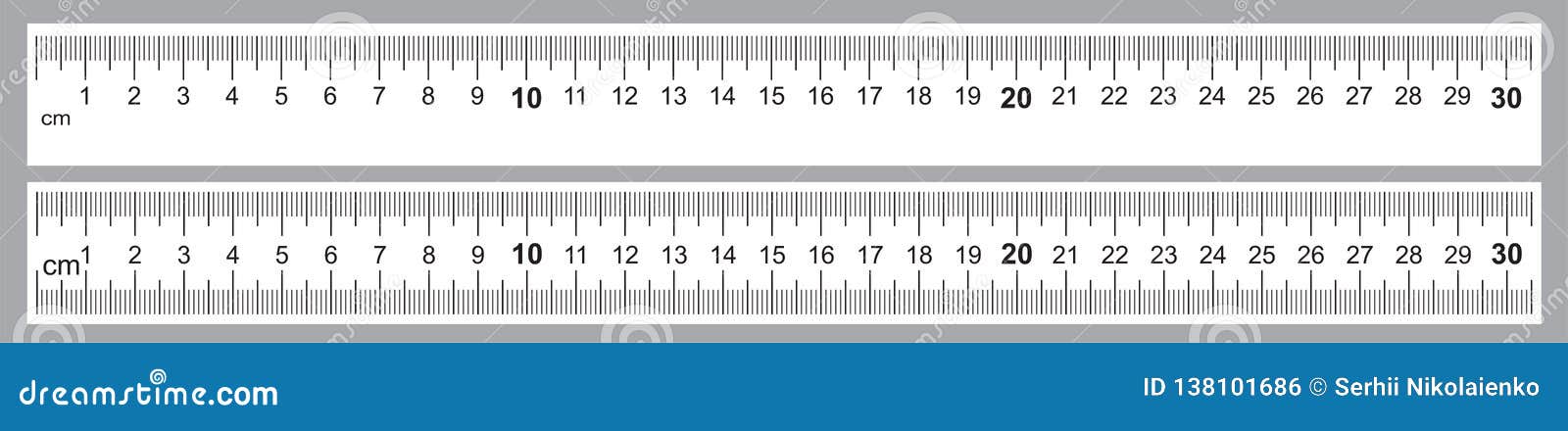Set for Rulers 30 Cm. Precise Measuring Tool. Ruler Grid 300 Mm Stock ...