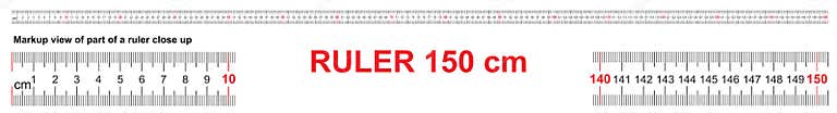 Ruler 150 Cm. Precise Measuring Tool. Ruler Scale 1,5 Meter. Ruler Grid ...