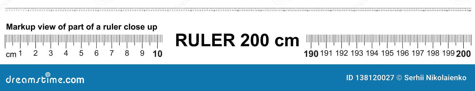 Ruler 200 Cm. Precise Measuring Tool. Ruler Scale 2,0 Meter Stock ...