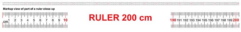 Ruler 200 Cm. Precise Measuring Tool. Ruler Scale 2,0 Meter Stock ...