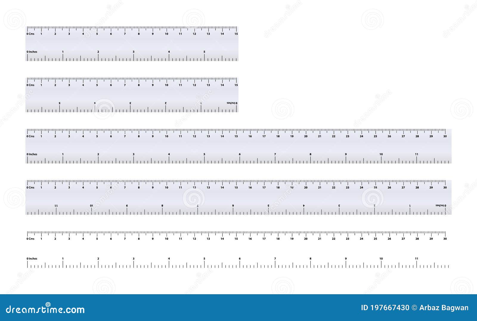 Ruler in Cms Centimeters and Inches Scale. on Both Direction Scale or ...