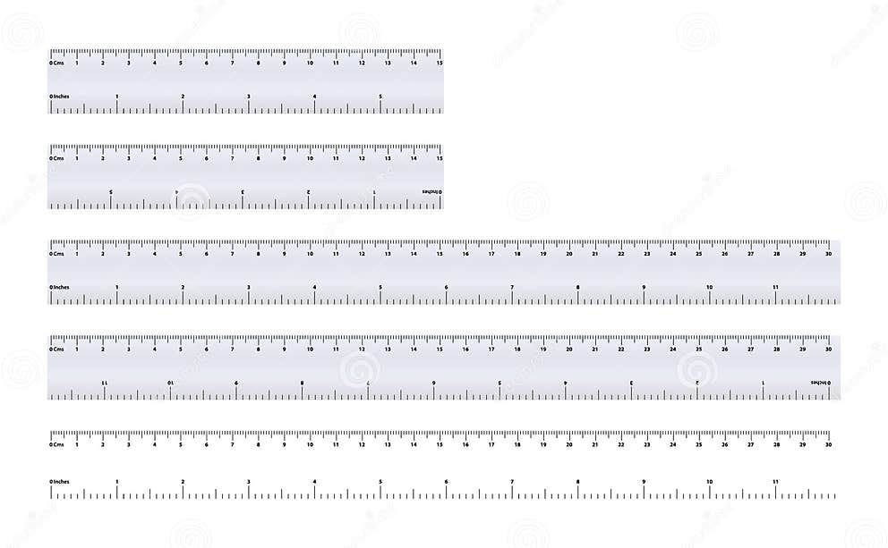Ruler in Cms Centimeters and Inches Scale. on Both Direction Scale or ...