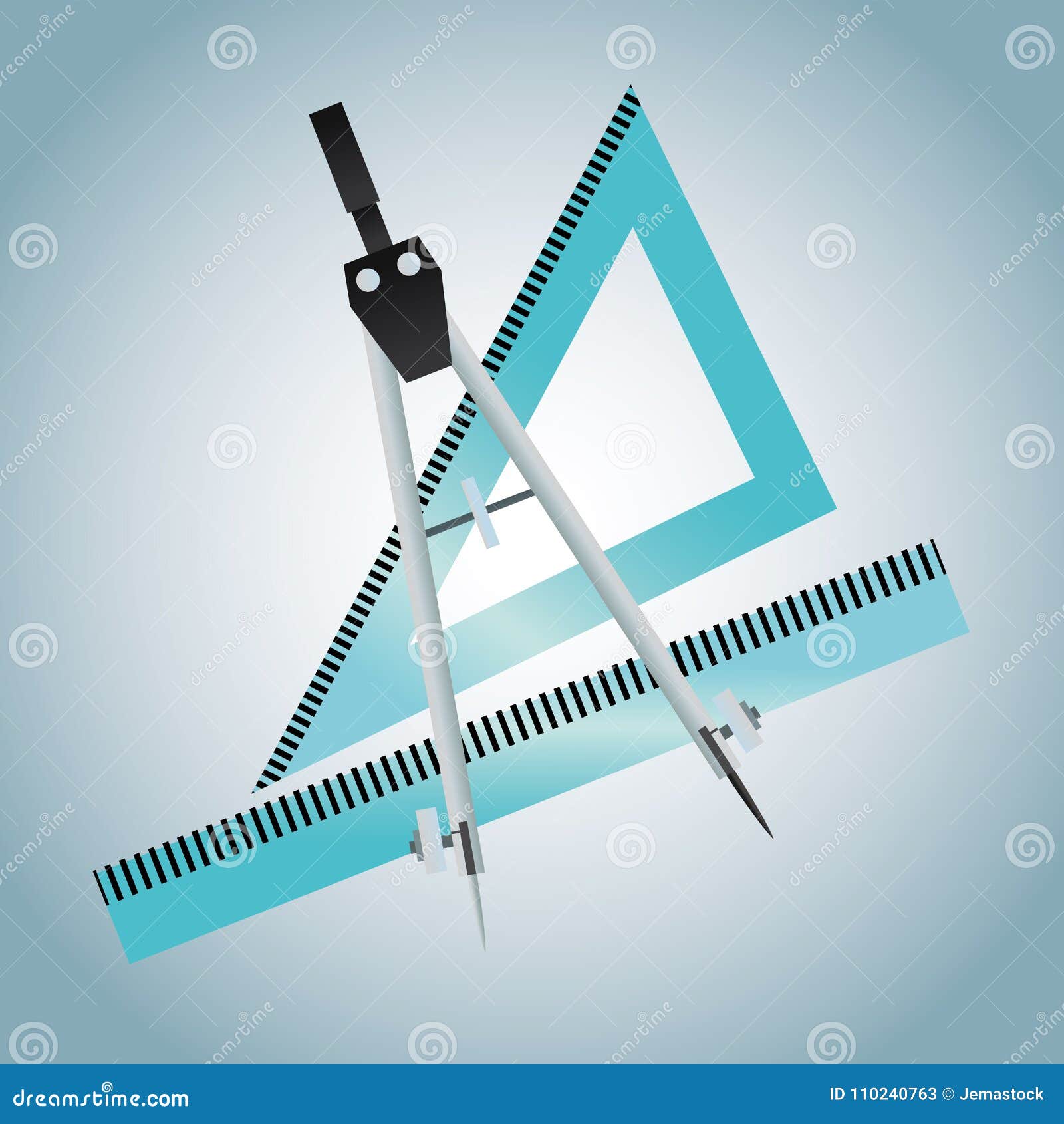 Ruler and Compass of Education Concept Stock Vector - Illustration of ...
