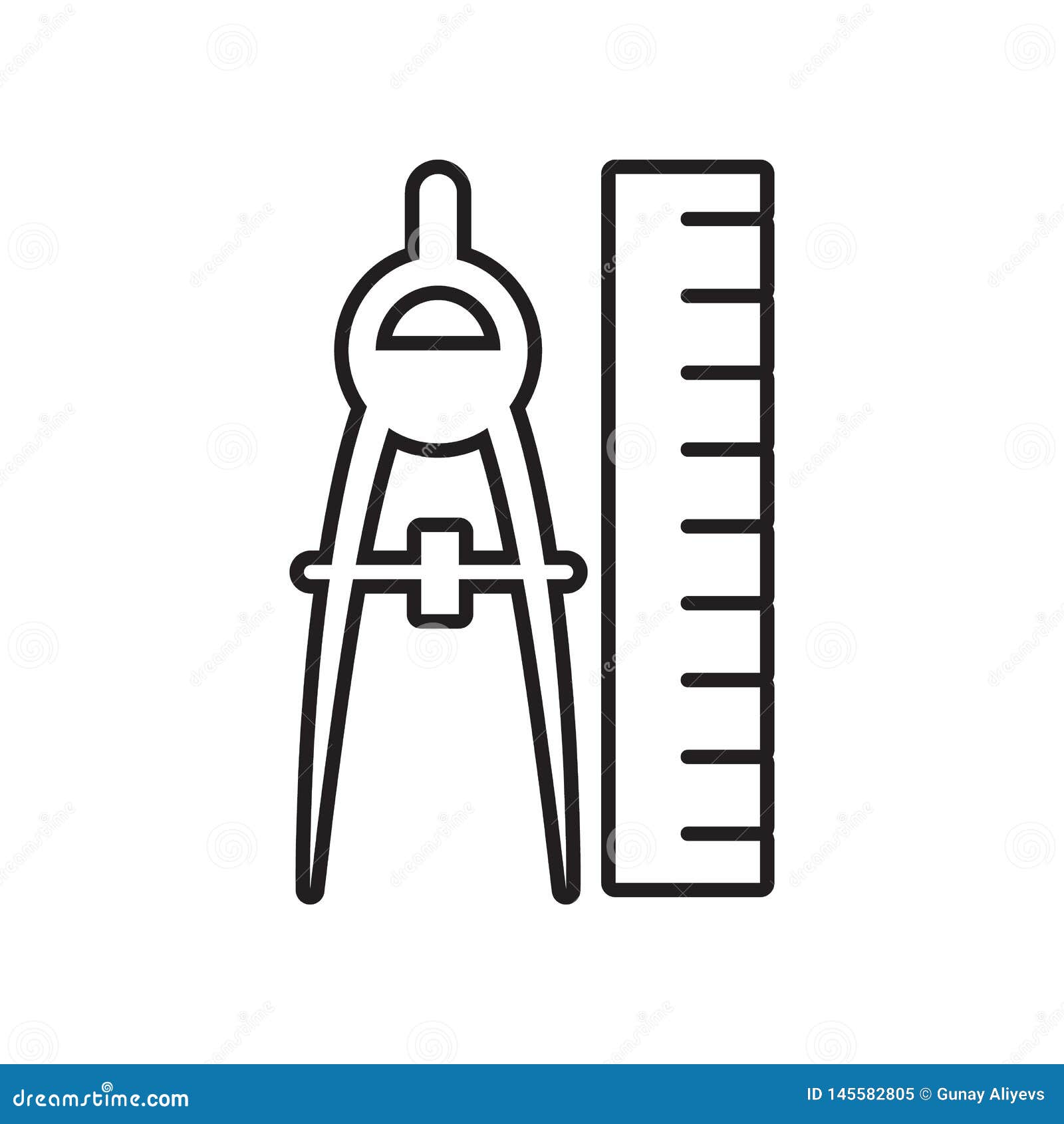 Ruler and Compass Icon. Element of Constraction Tools for Mobile ...