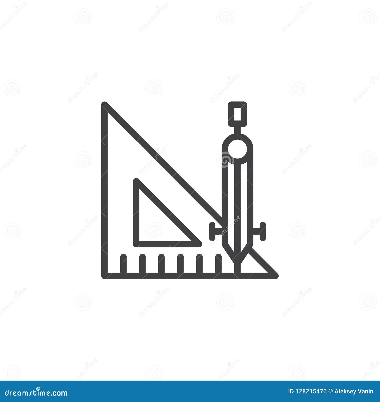 Ruler and Compass Outline Icon Stock Vector - Illustration of sign ...