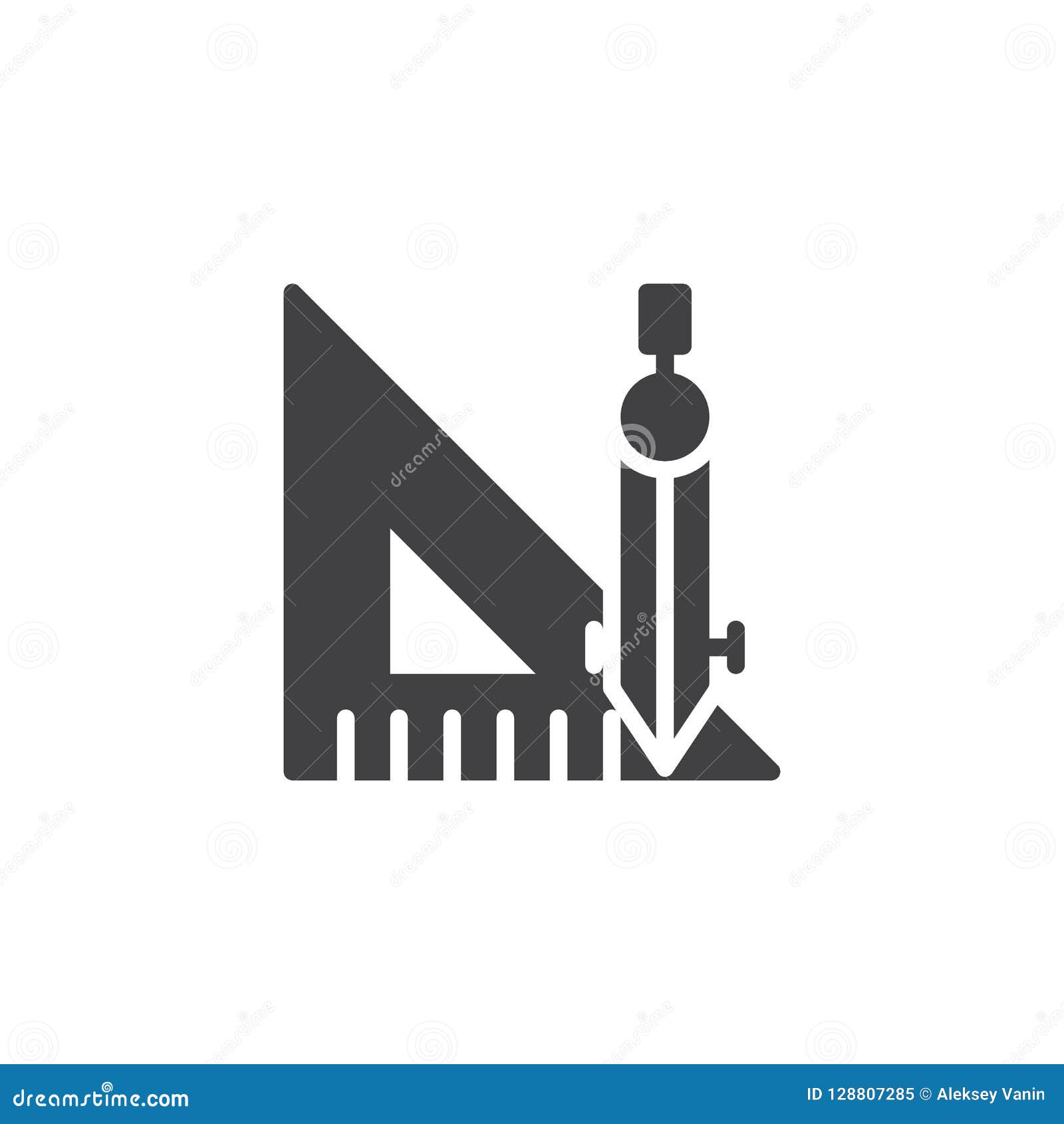 Ruler and Compass Vector Icon Stock Vector - Illustration of filled ...