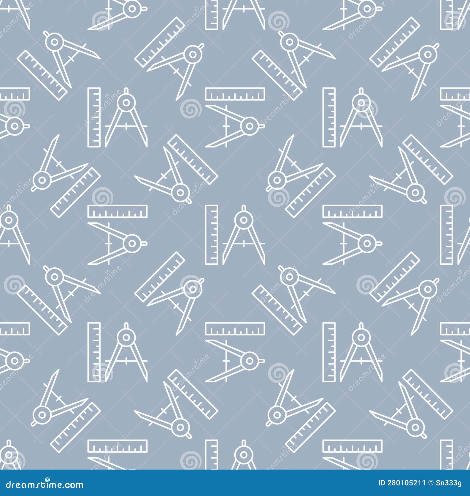 Ruler and Compass Vector Maths Tools Concept Outline Seamless Pattern ...