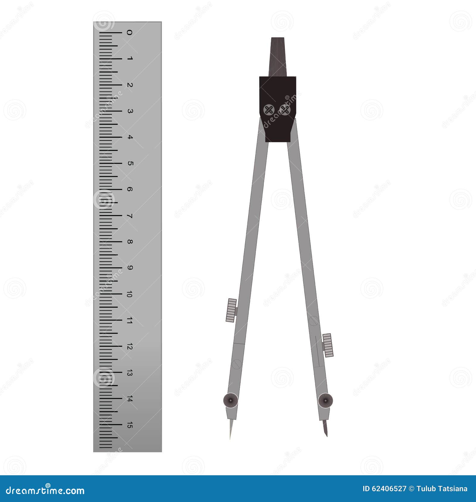 Ruler and Compasses Tool. Tools for Drawing. Stock Vector ...