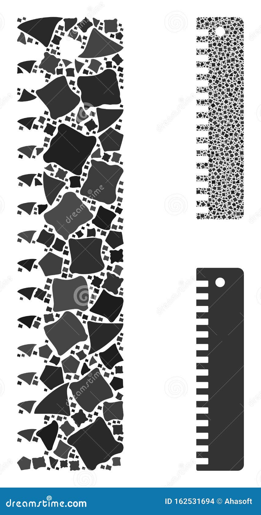 Ruler Composition Icon of Humpy Pieces Stock Vector - Illustration of ...