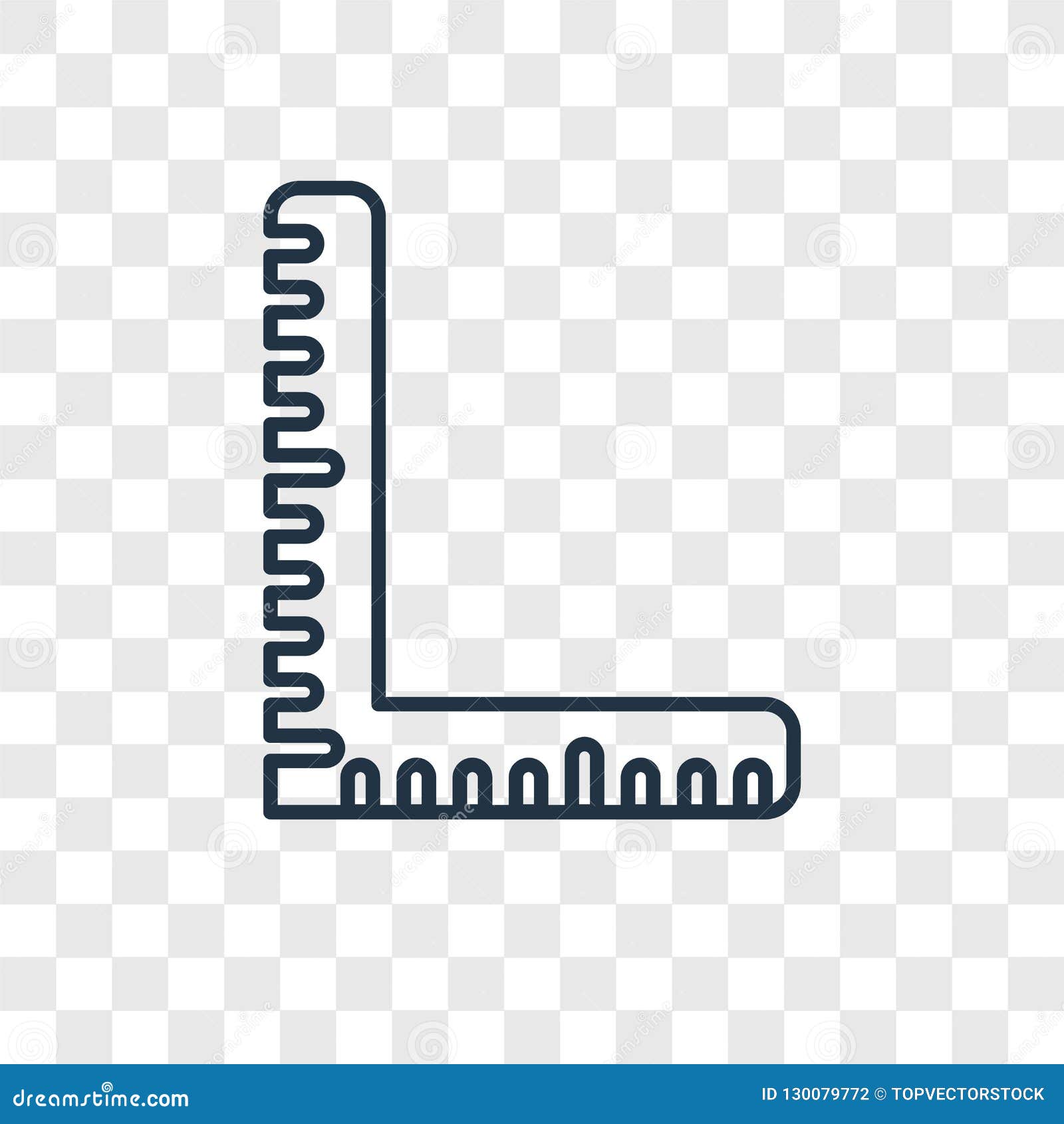 Ruler Concept Vector Linear Icon Isolated on Transparent Background ...