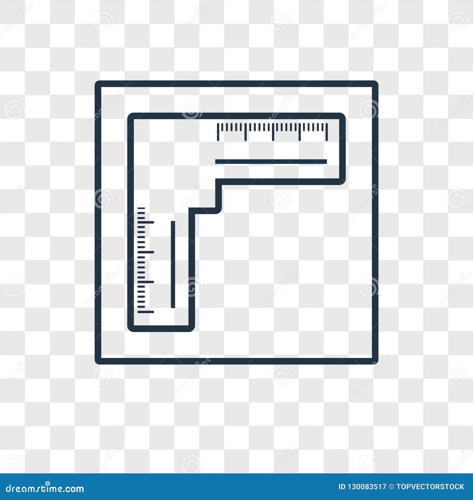 Ruler Concept Vector Linear Icon Isolated on Transparent Background ...