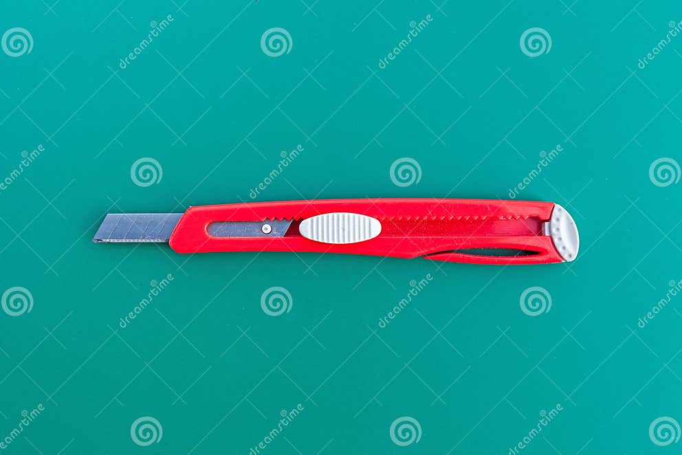 A Ruler and Cutter on Green Cutting Mat Stock Photo - Image of supply ...