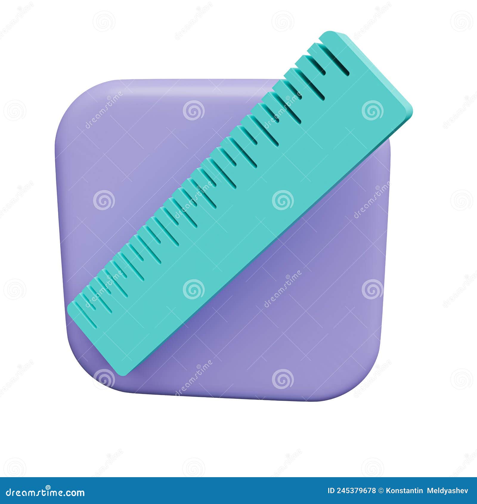 Ruler 3d Icon Render Illustration Stock Illustration - Illustration of ...