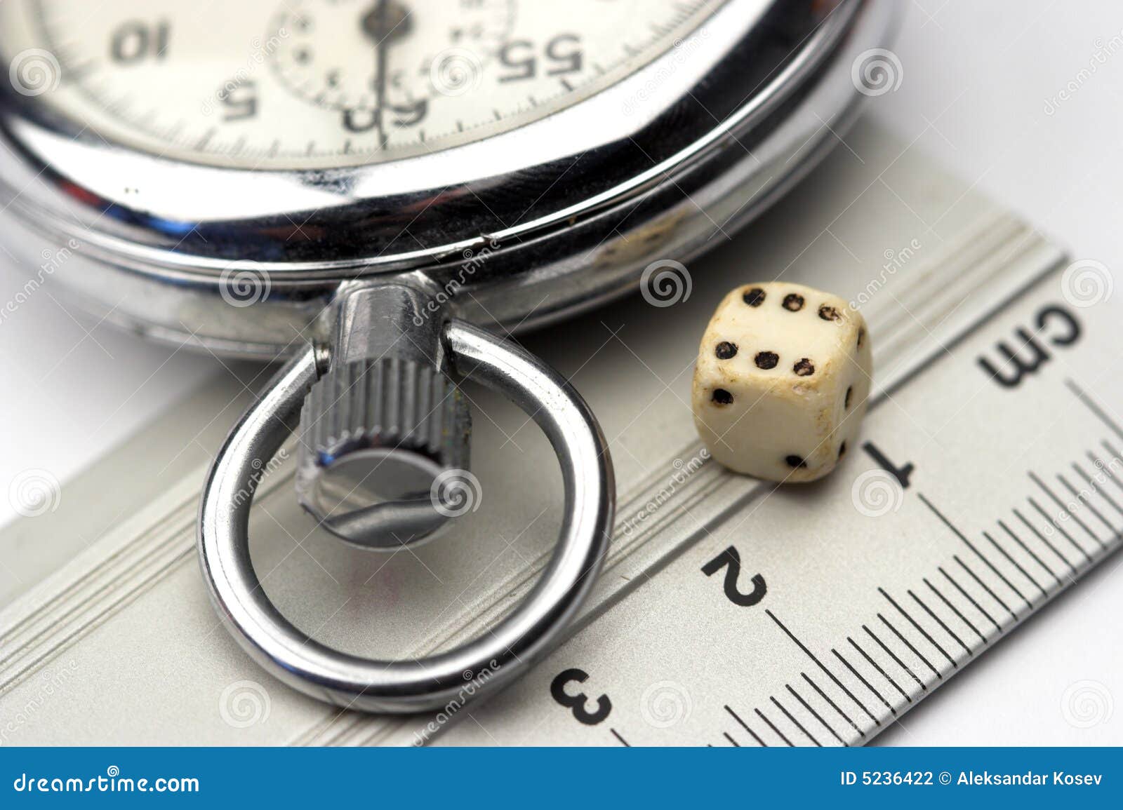 Ruler,dice and chronometer stock photo. Image of measuring - 5236422