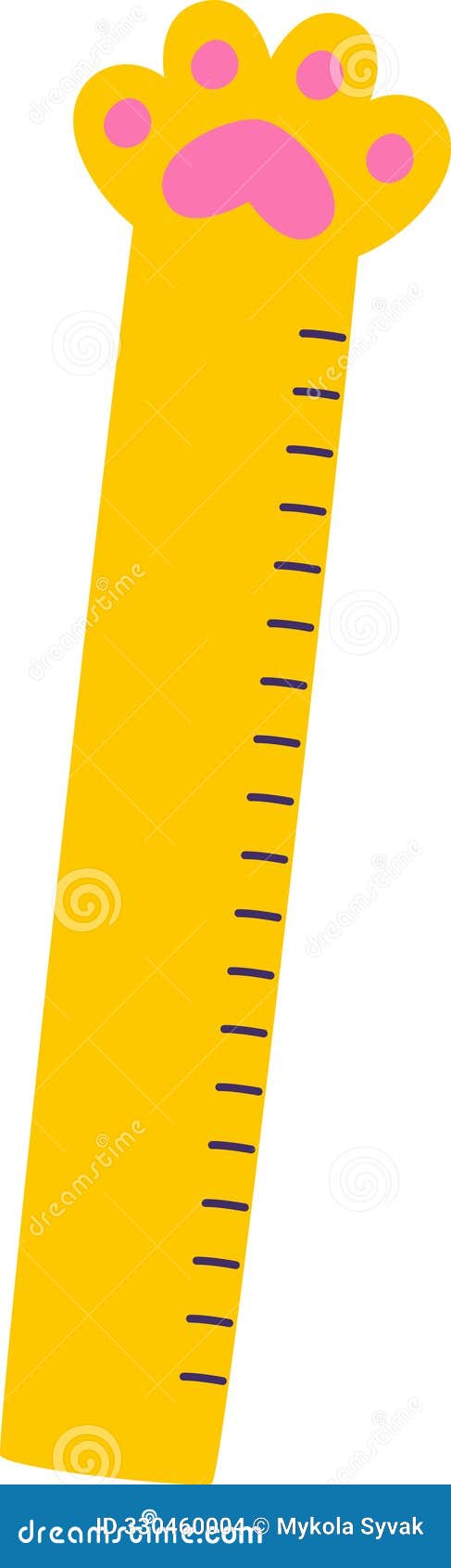 Ruler with Dog Paw stock illustration. Illustration of canine - 330460004