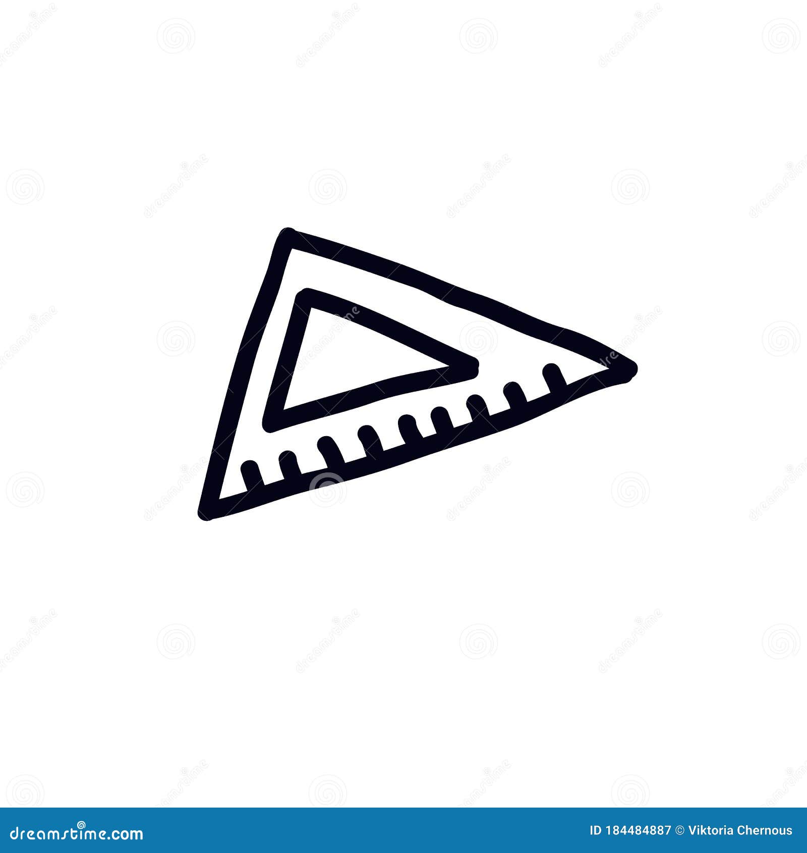 Ruler Doodle Icon, Vector Illustration Stock Illustration ...