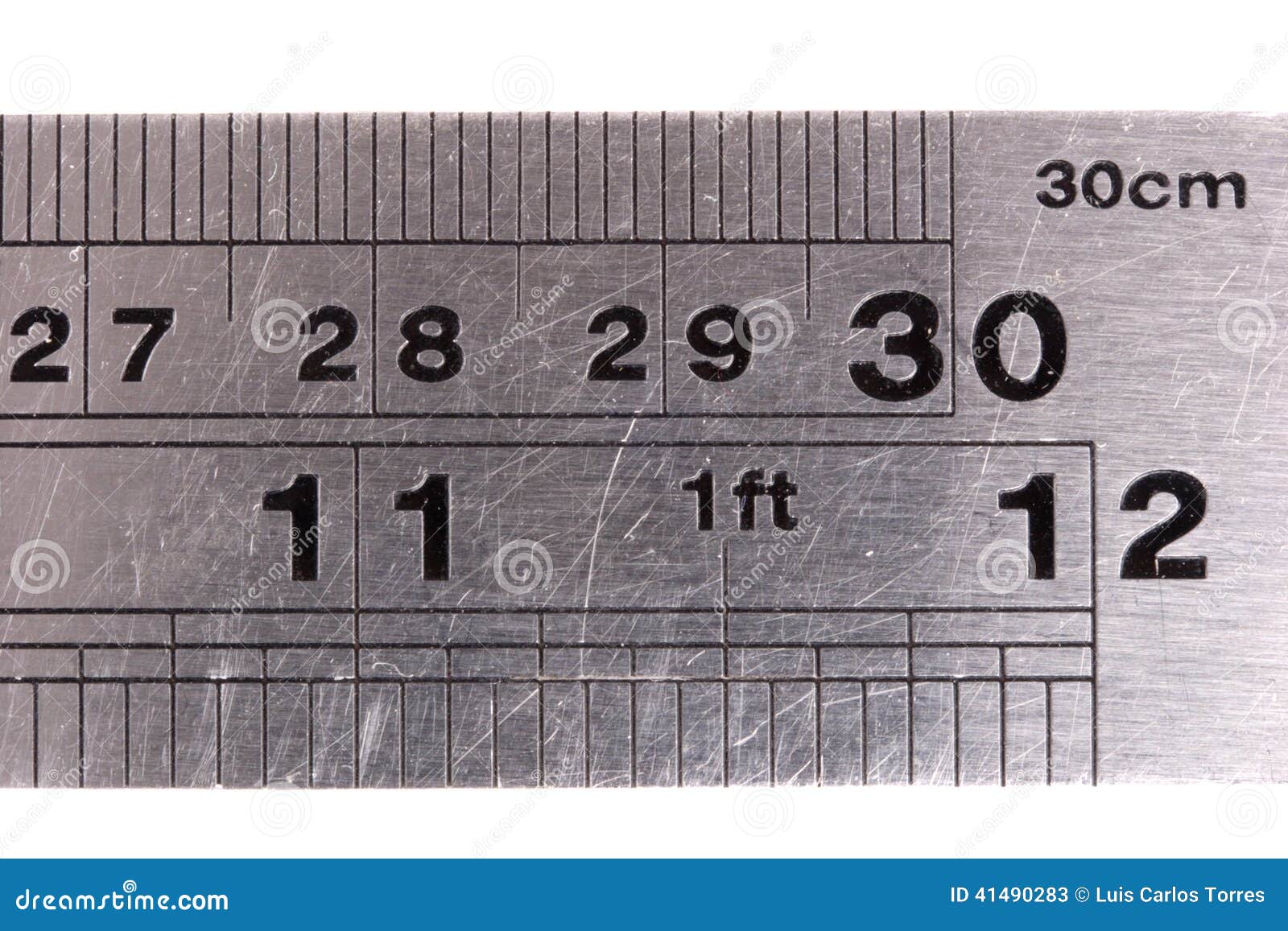 Ruler end stock image. Image of steel, scale, measure - 41490283