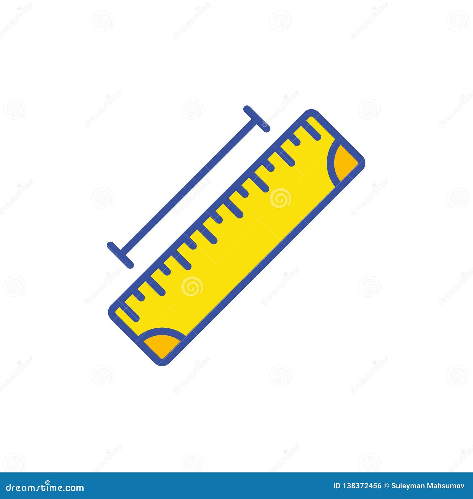 Ruler Flat Vector Icon Sign Symbol Stock Vector - Illustration of ruler ...