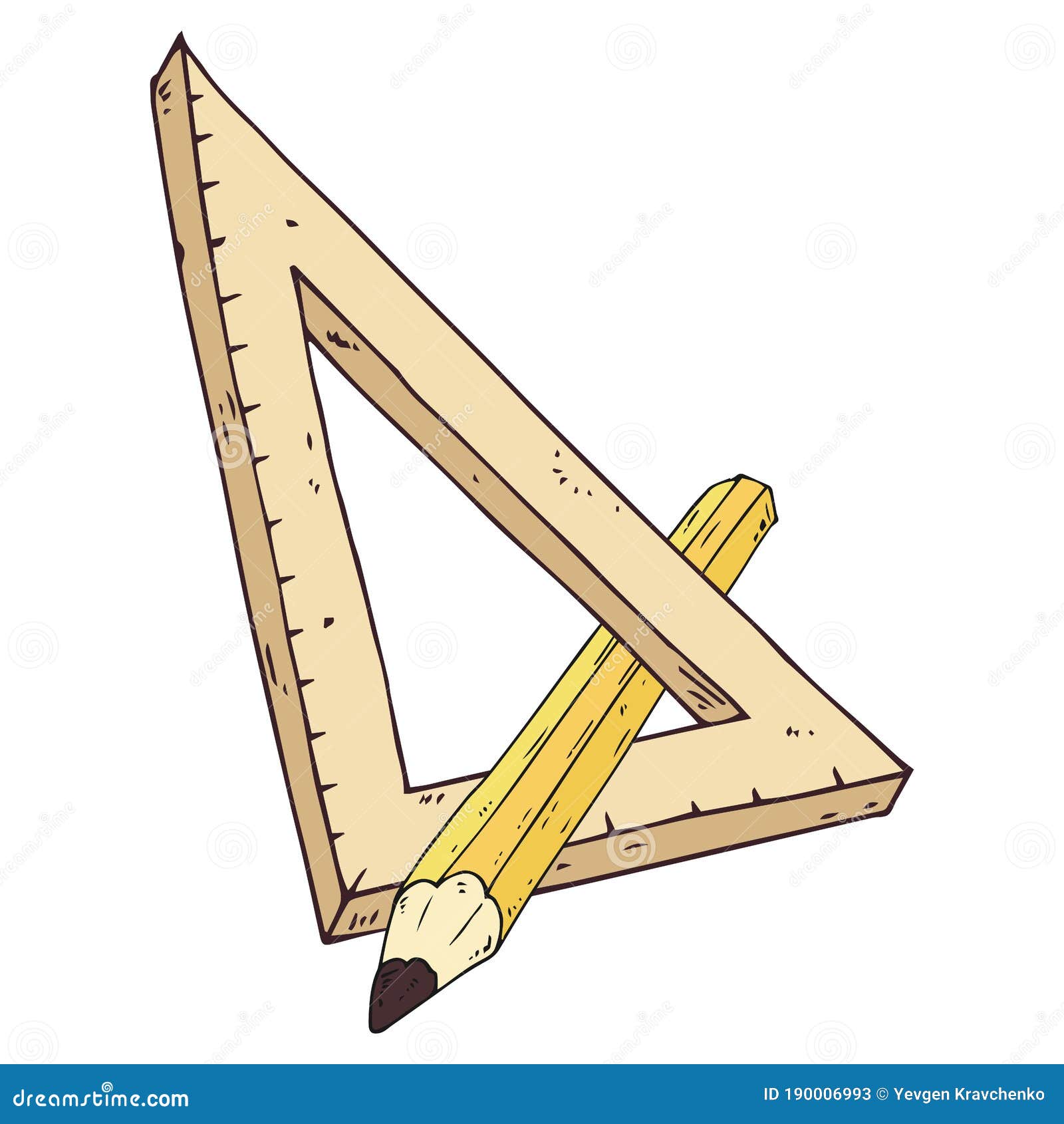 Ruler for Geometry Icon. Vector Illustration of a Ruler. Hand Drawn ...