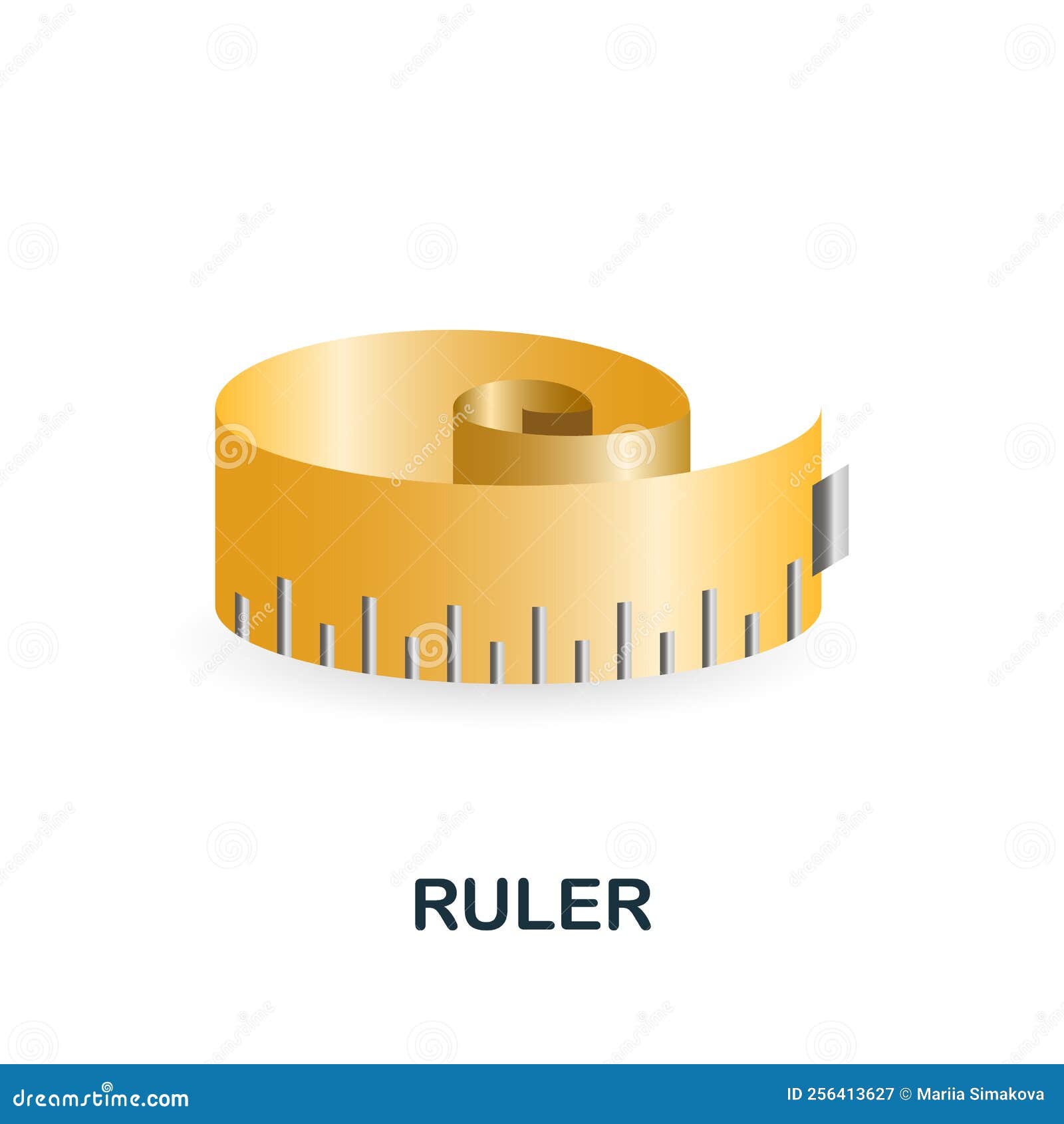 Ruler Icon. 3d Illustration from Measuring Collection Stock ...