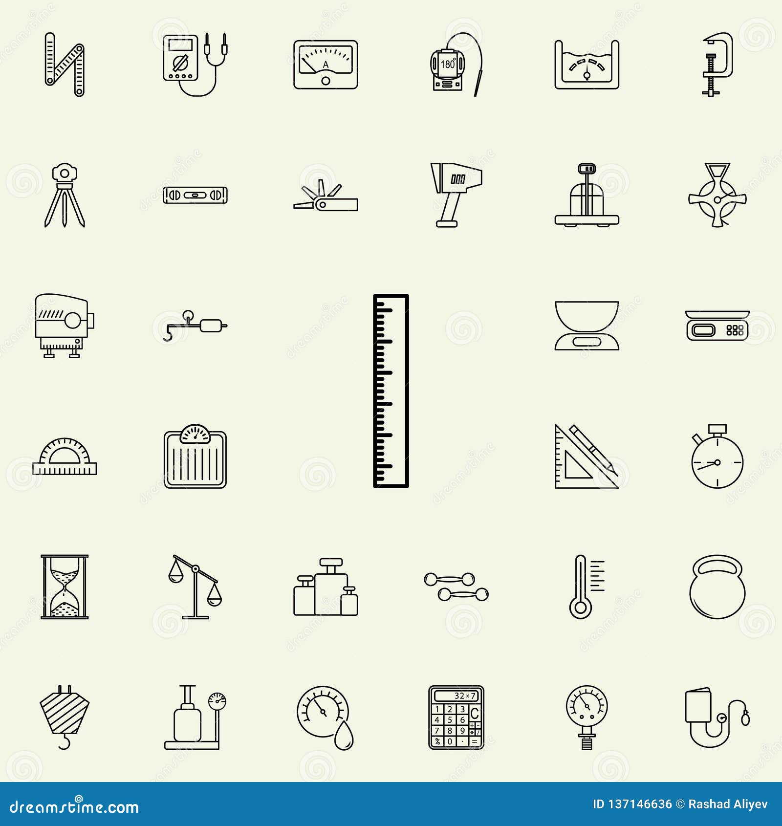 Ruler Icon. Measuring Instruments Icons Universal Set for Web and ...