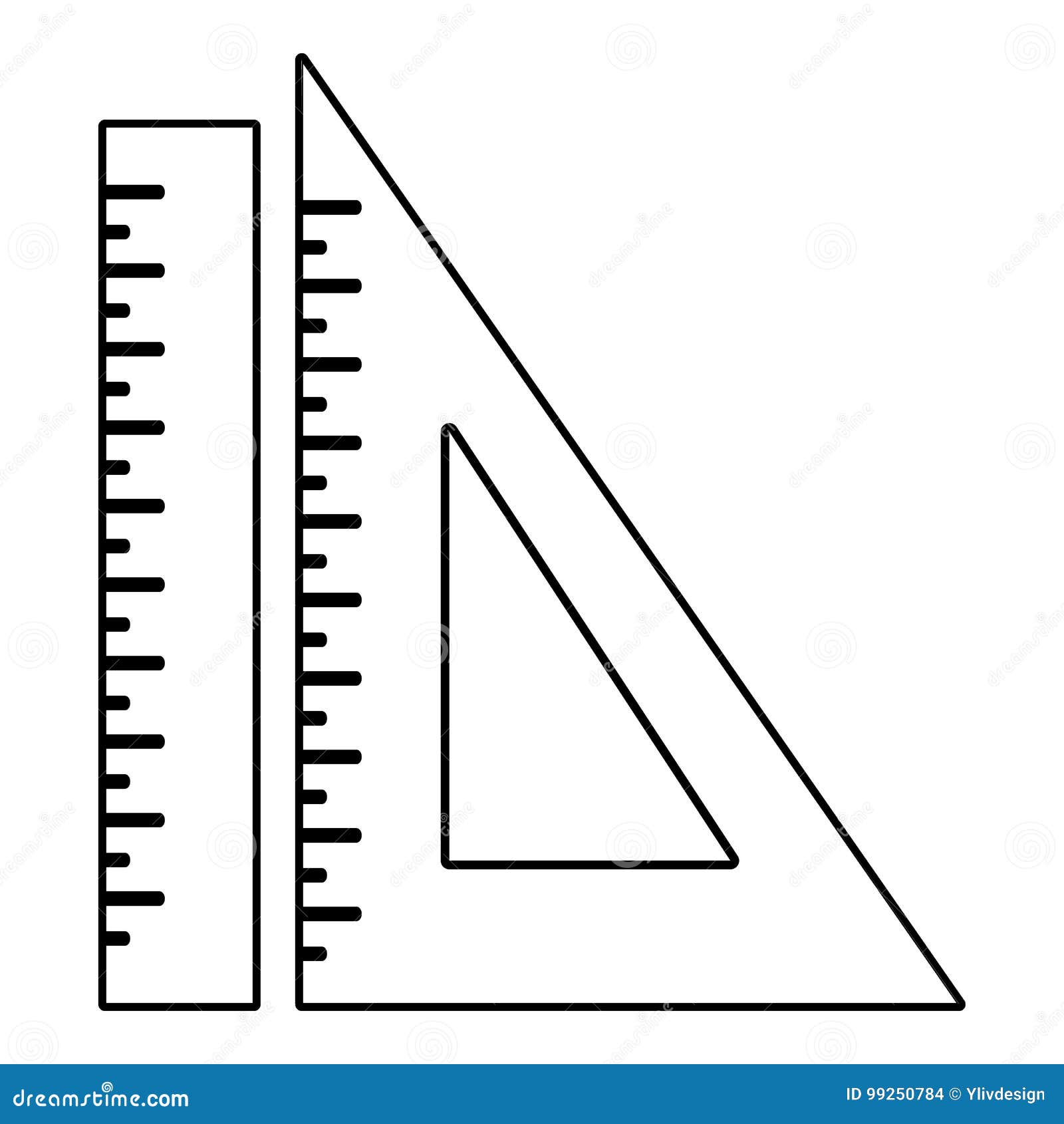 Ruler Icon, Outline Line Style Stock Vector - Illustration of ...