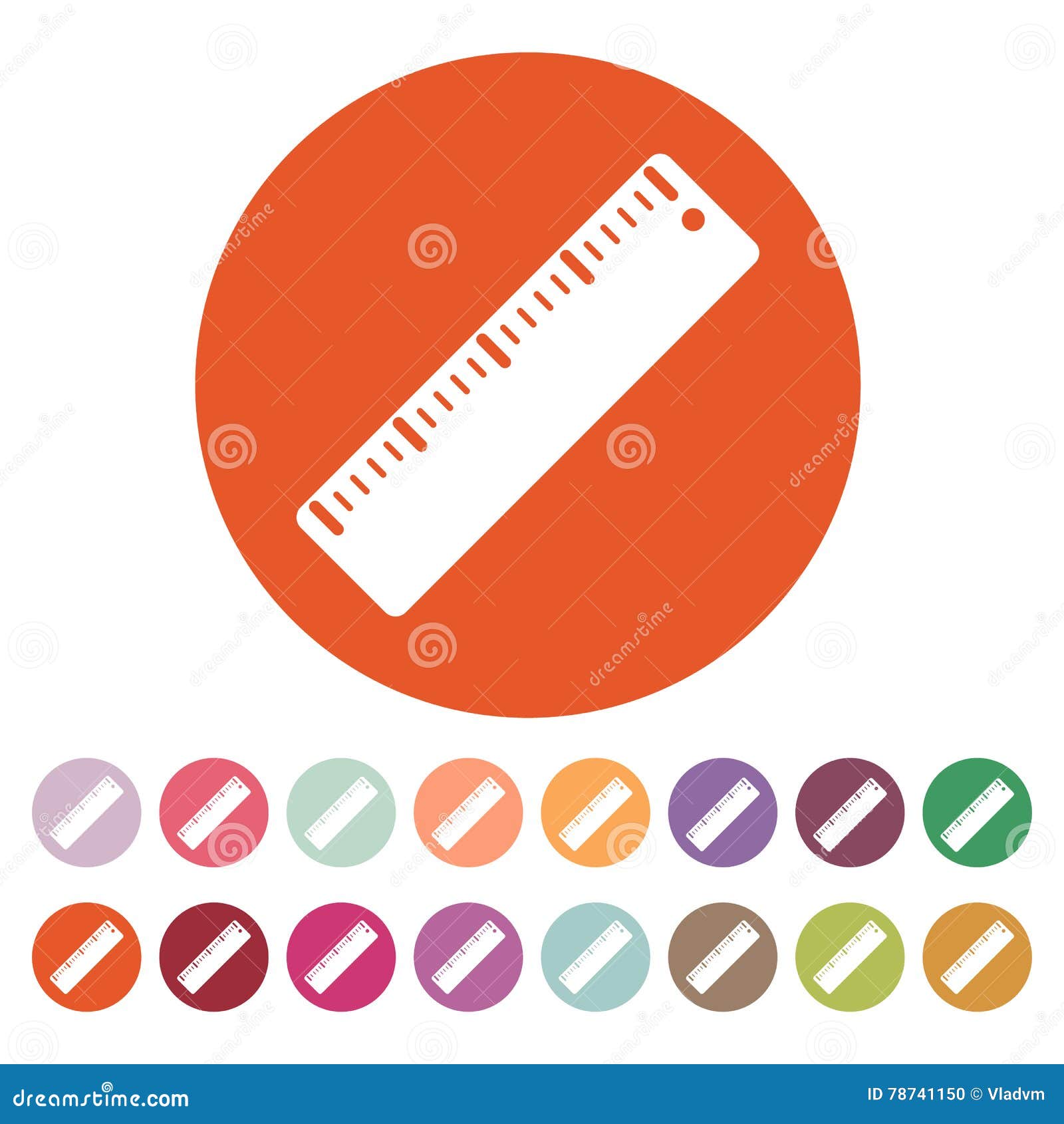 The Ruler Icon. Ruler Symbol. Flat. Vector Stock Vector - Illustration ...