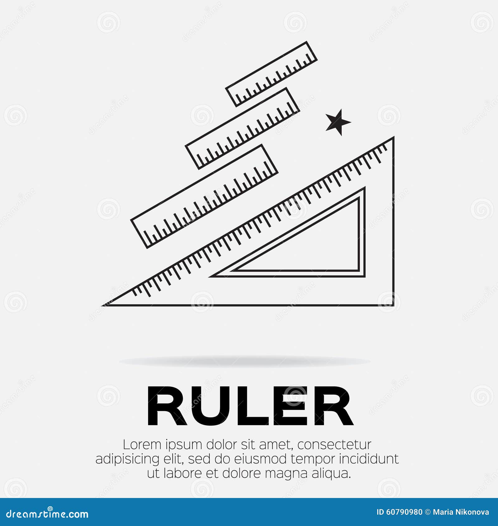Ruler icon. Ruler symbol stock vector. Illustration of education - 60790980