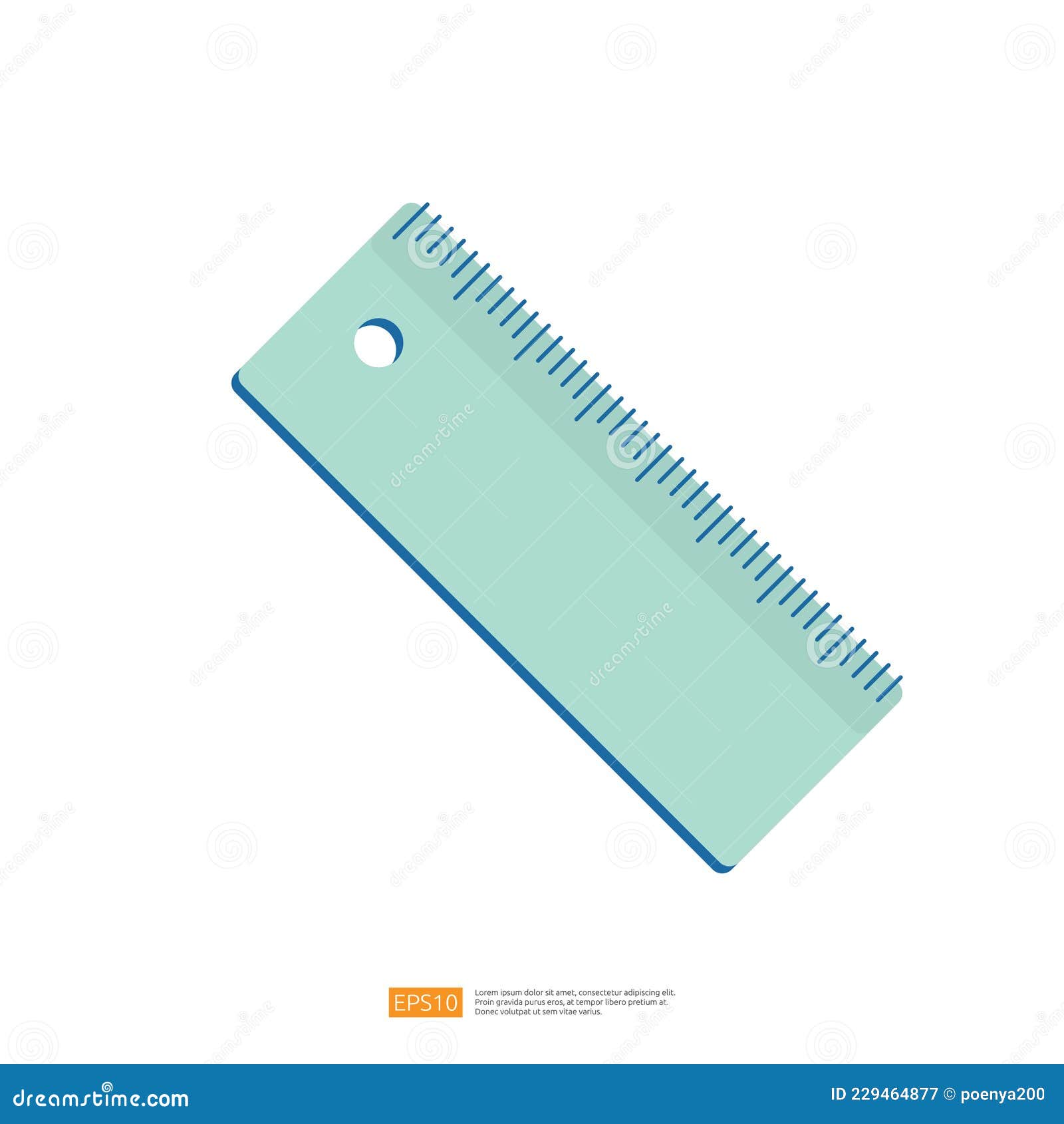 Ruler Icon. School Measuring Plastic Vector Illustration Stock Vector ...