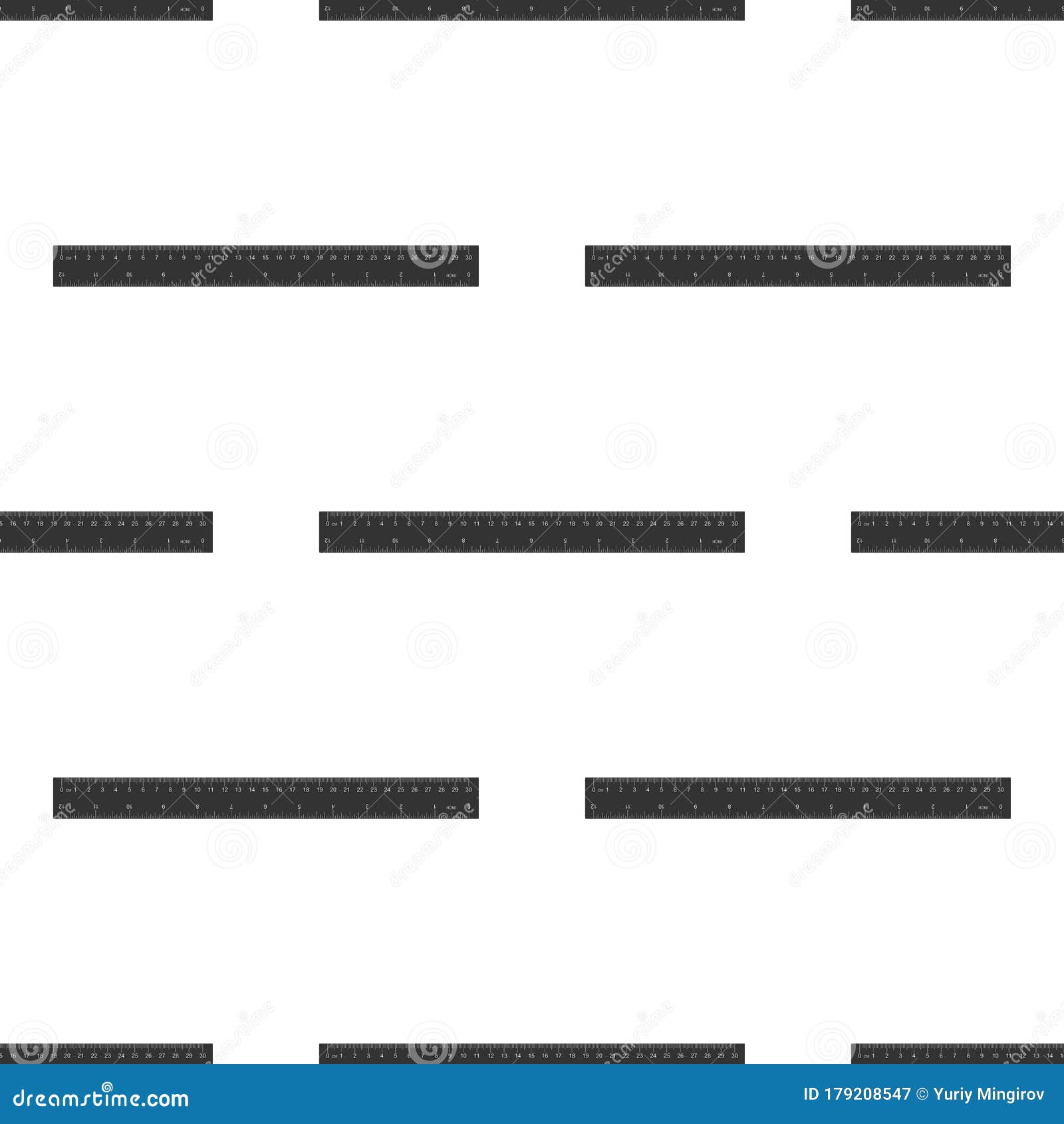 Ruler Icon Seamless Pattern on White Background. Straightedge Symbol ...