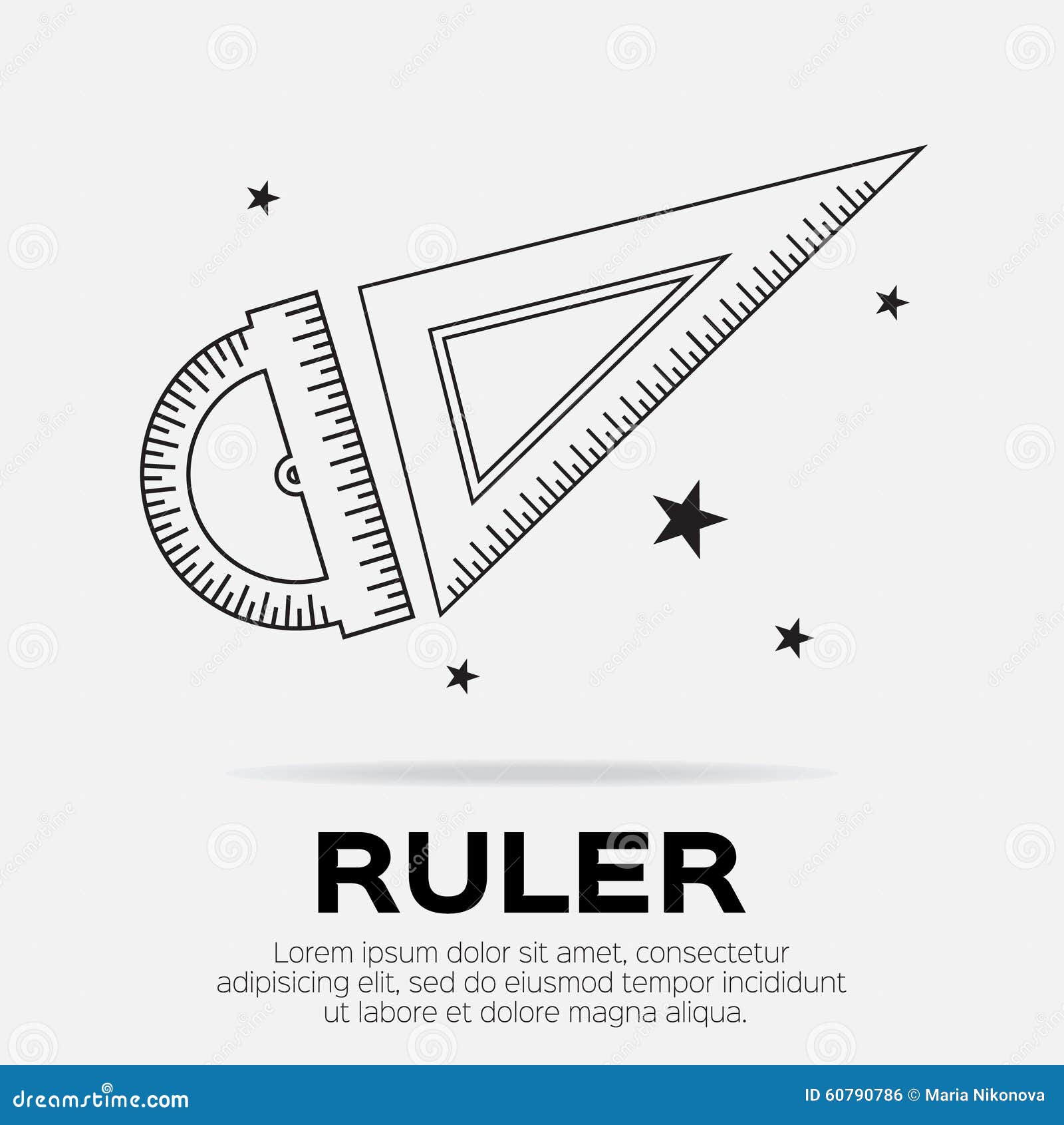 Ruler stock vector. Illustration of instrument, education - 60790786