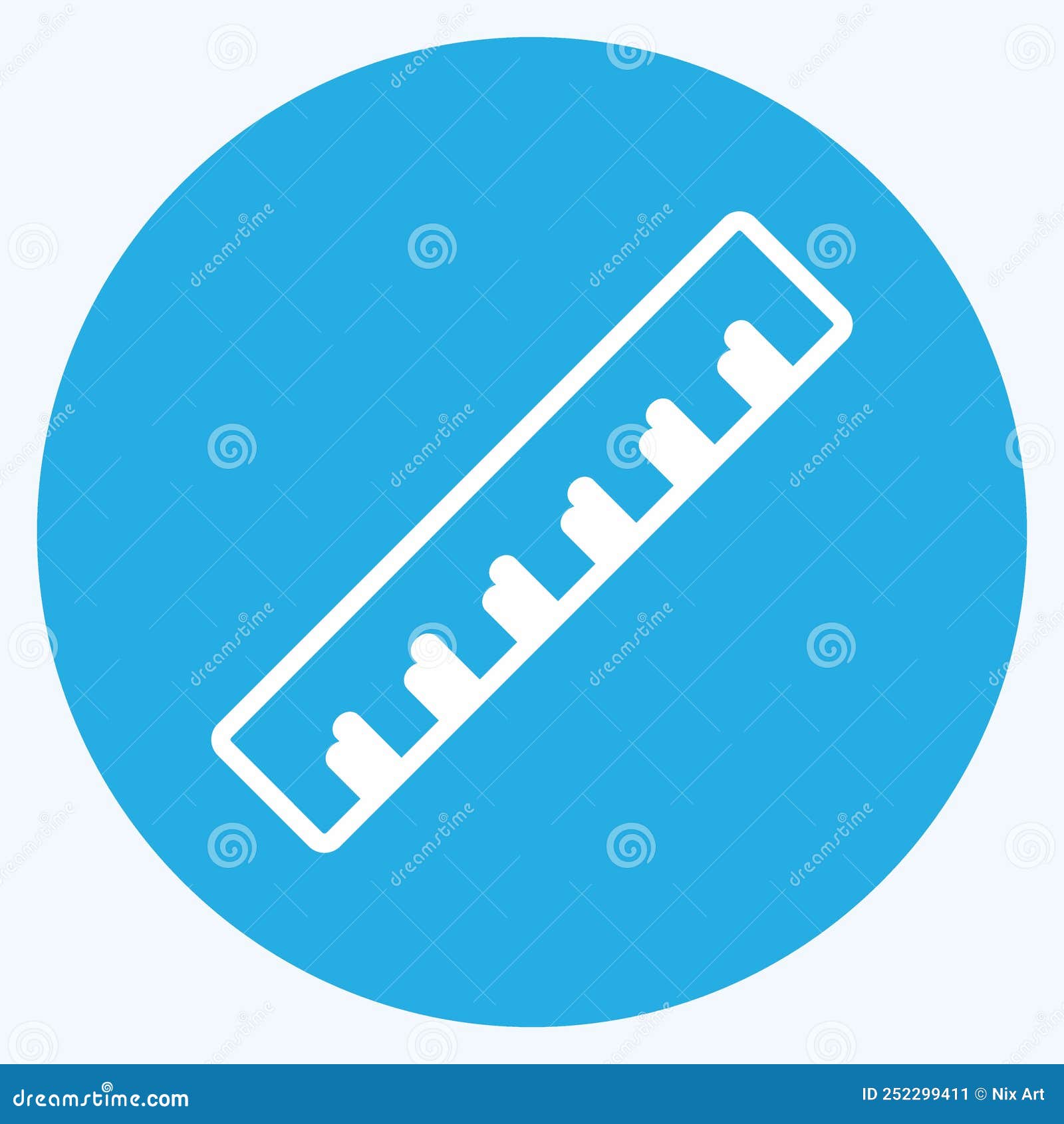Ruler Icon in Trendy Blue Eyes Style Isolated on Soft Blue Background ...