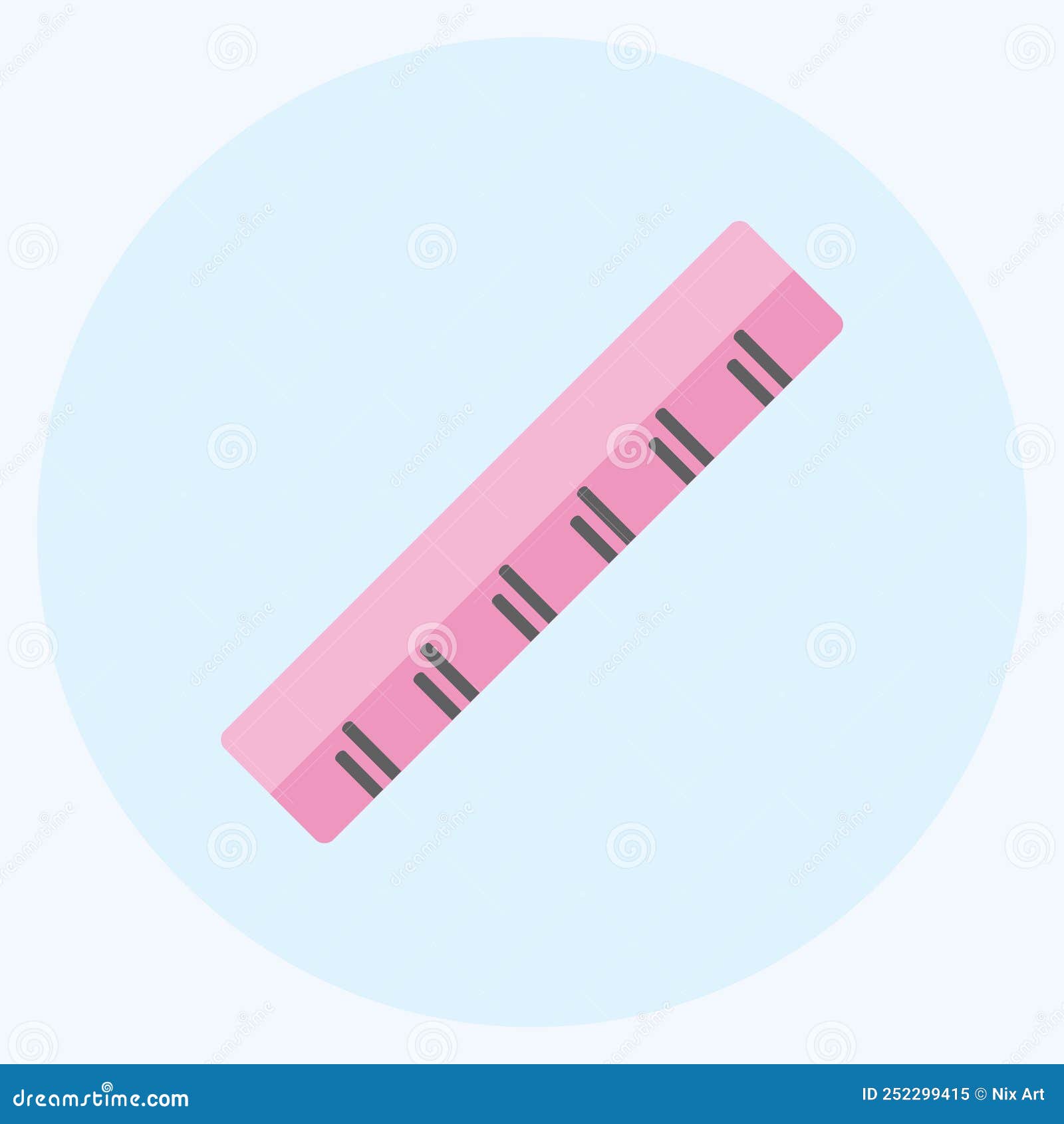 Ruler Icon in Trendy Flat Style Isolated on Soft Blue Background Stock ...