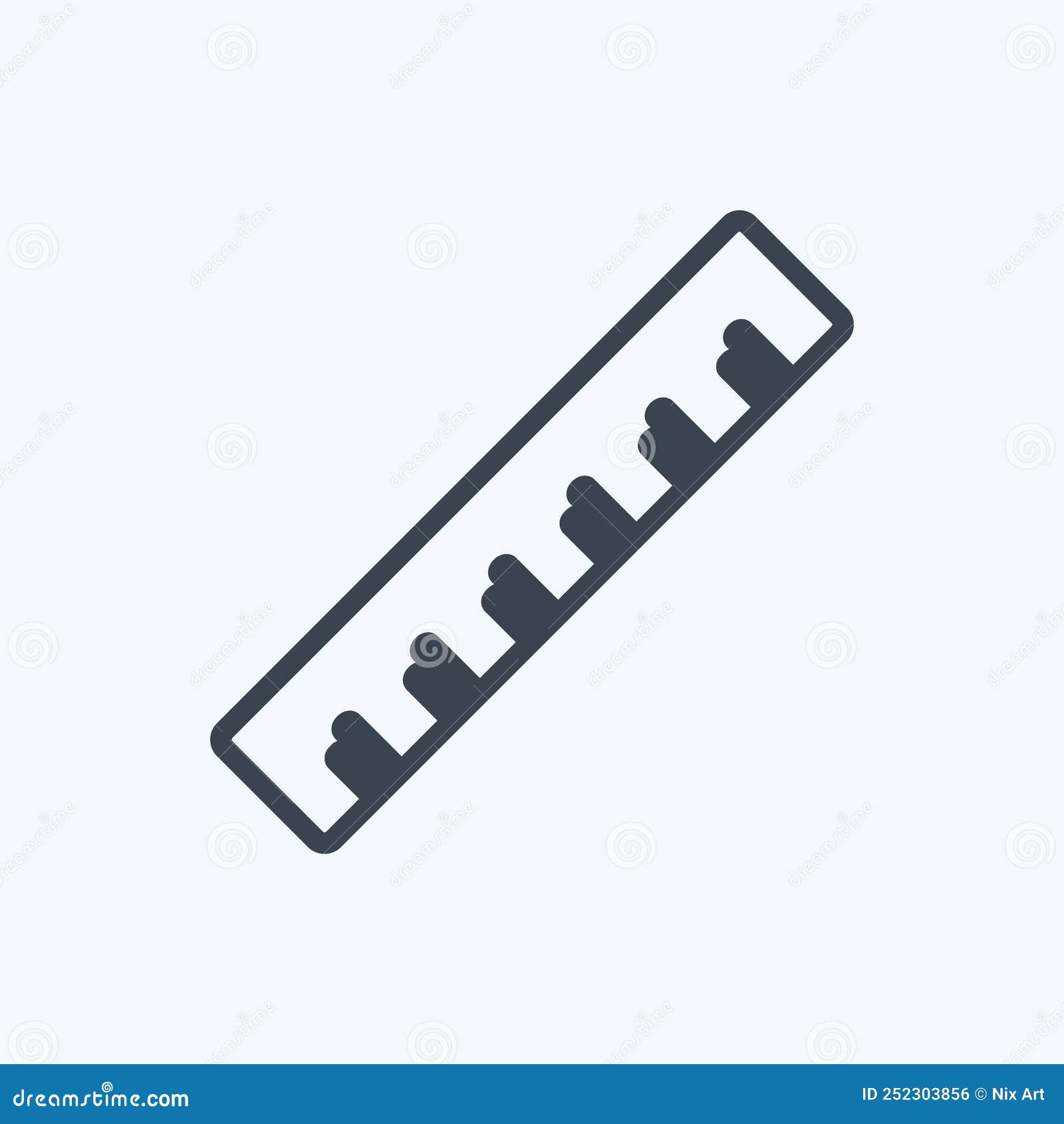 Ruler Icon in Trendy Line Style Isolated on Soft Blue Background Stock ...