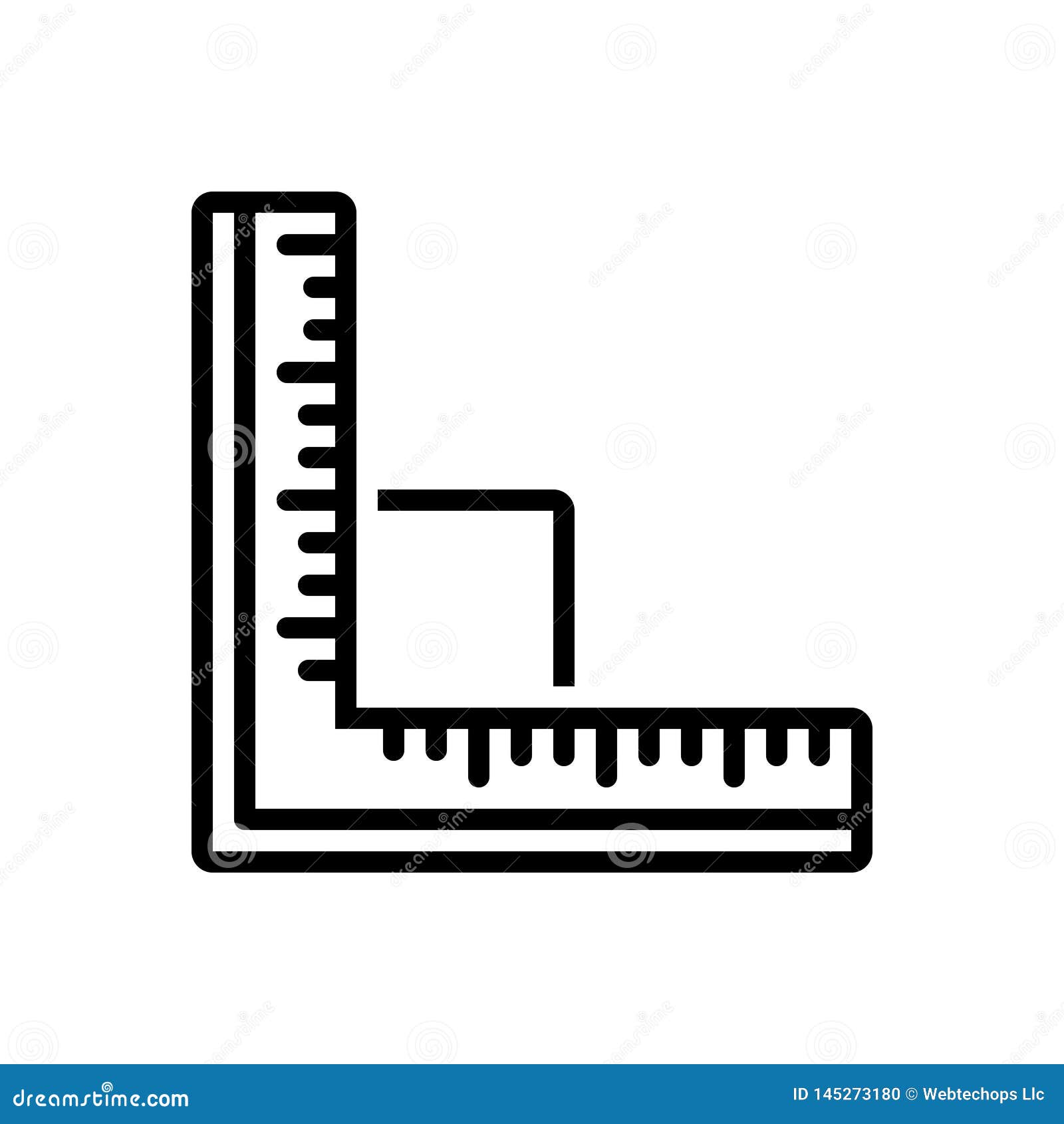 Black Line Icon for Ruler, Inch, Unit and Scale Stock Illustration ...