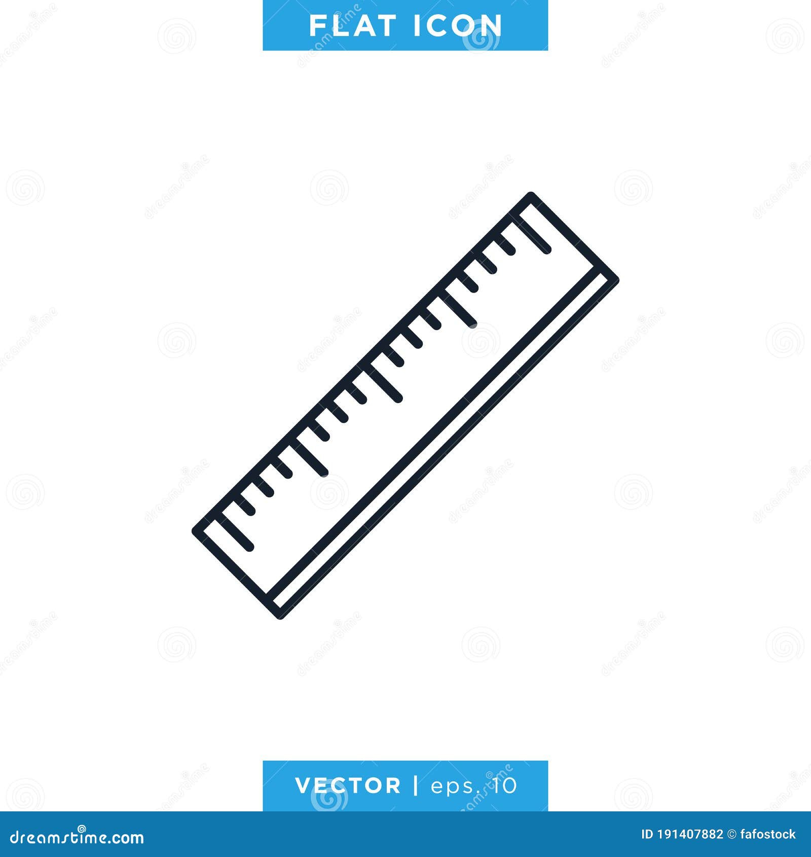 Ruler Icon Vector Design Template. Editable Stroke Stock Vector ...