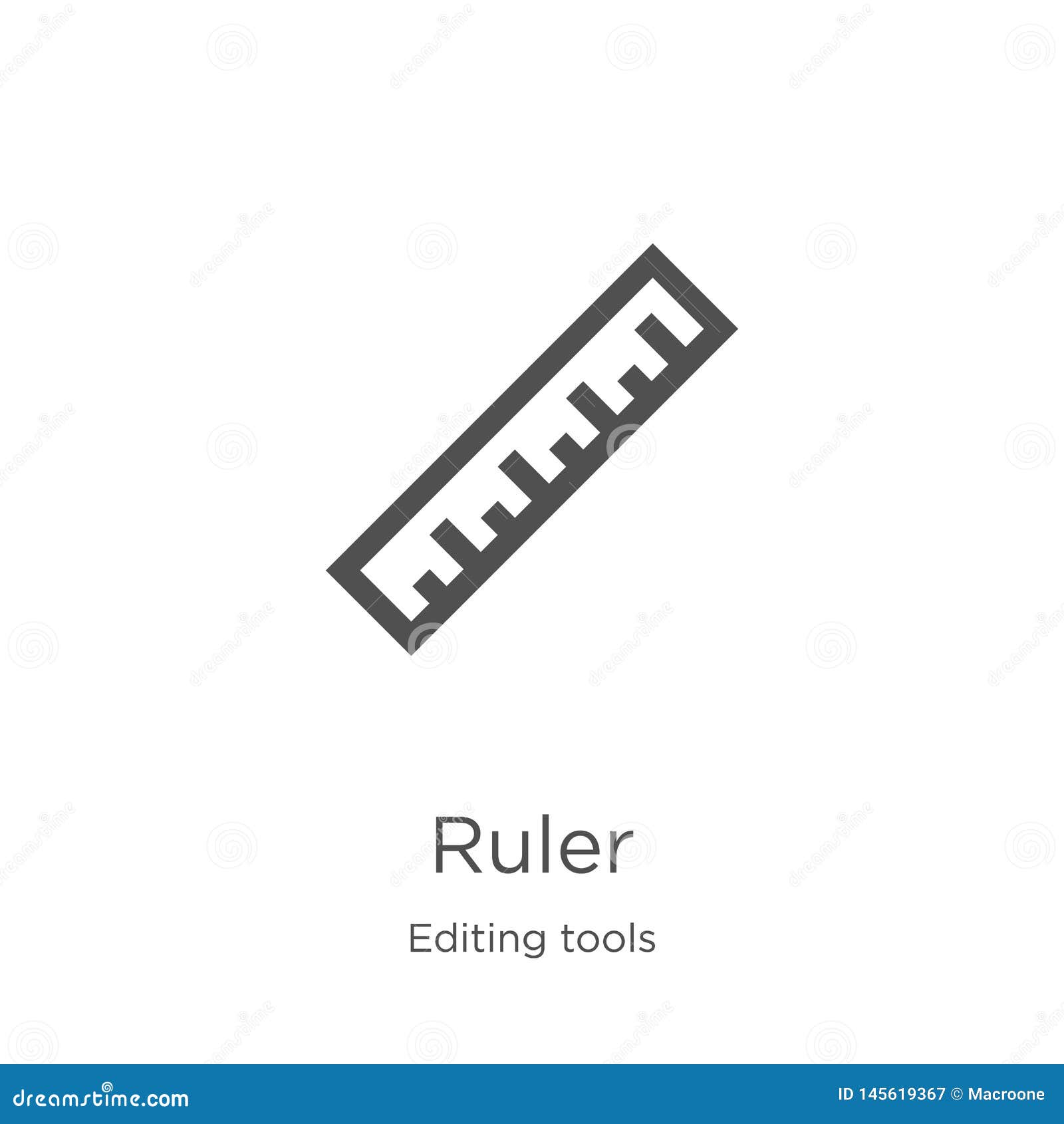Ruler Icon Vector from Editing Tools Collection. Thin Line Ruler ...
