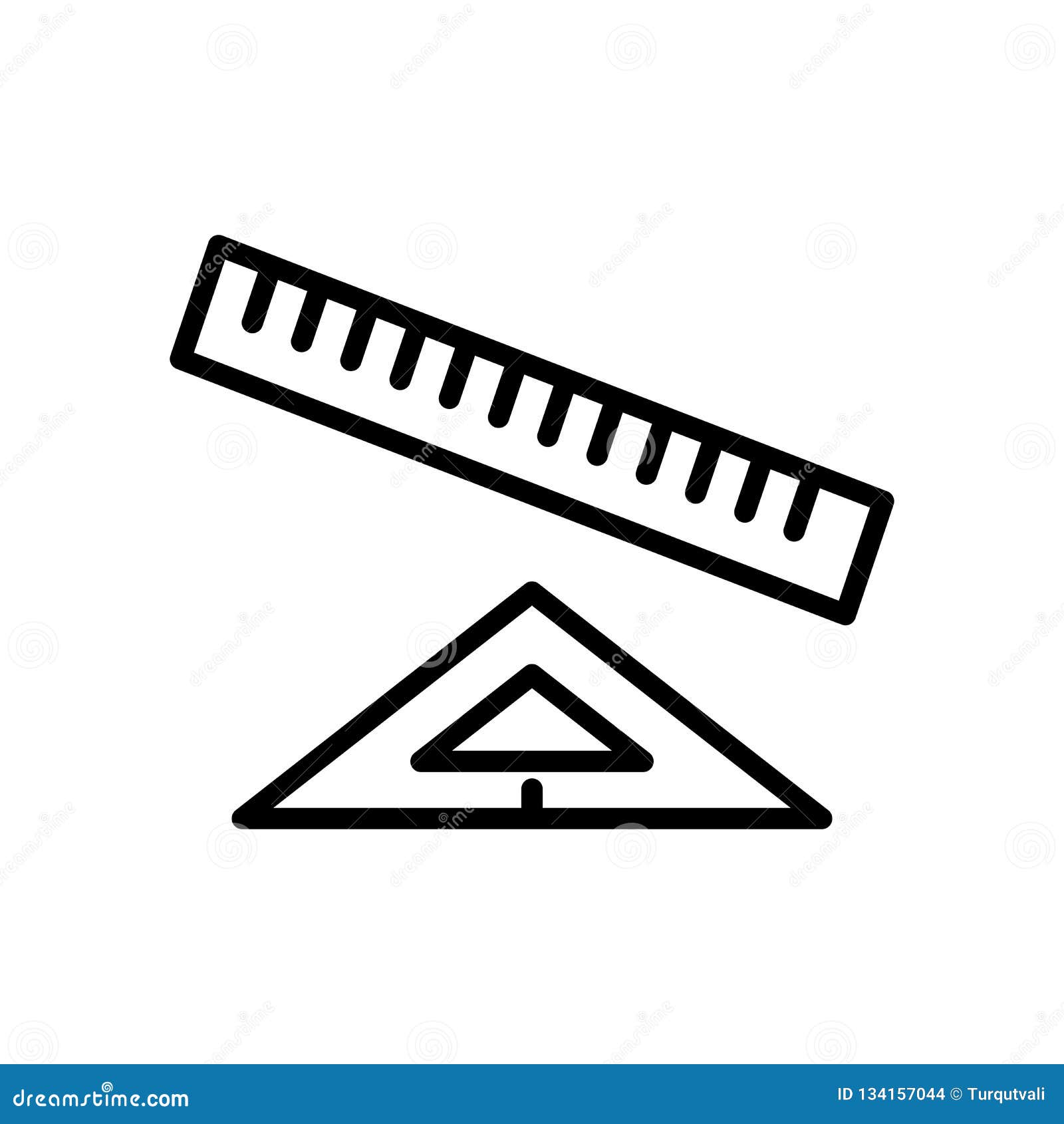 Ruler Icon Vector Isolated on White Background, Ruler Sign , Line and ...