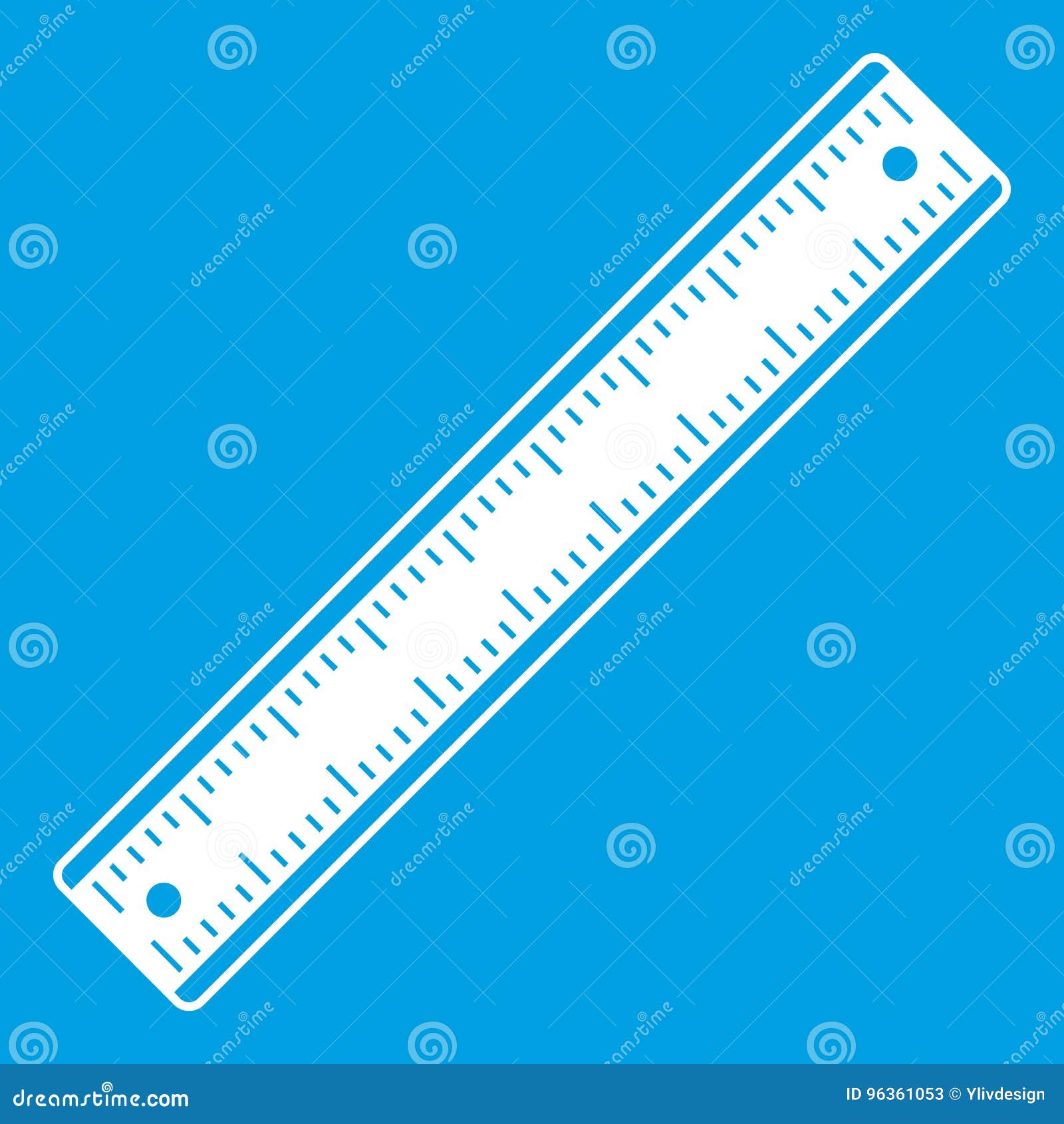 Ruler icon white stock vector. Illustration of measuring - 96361053