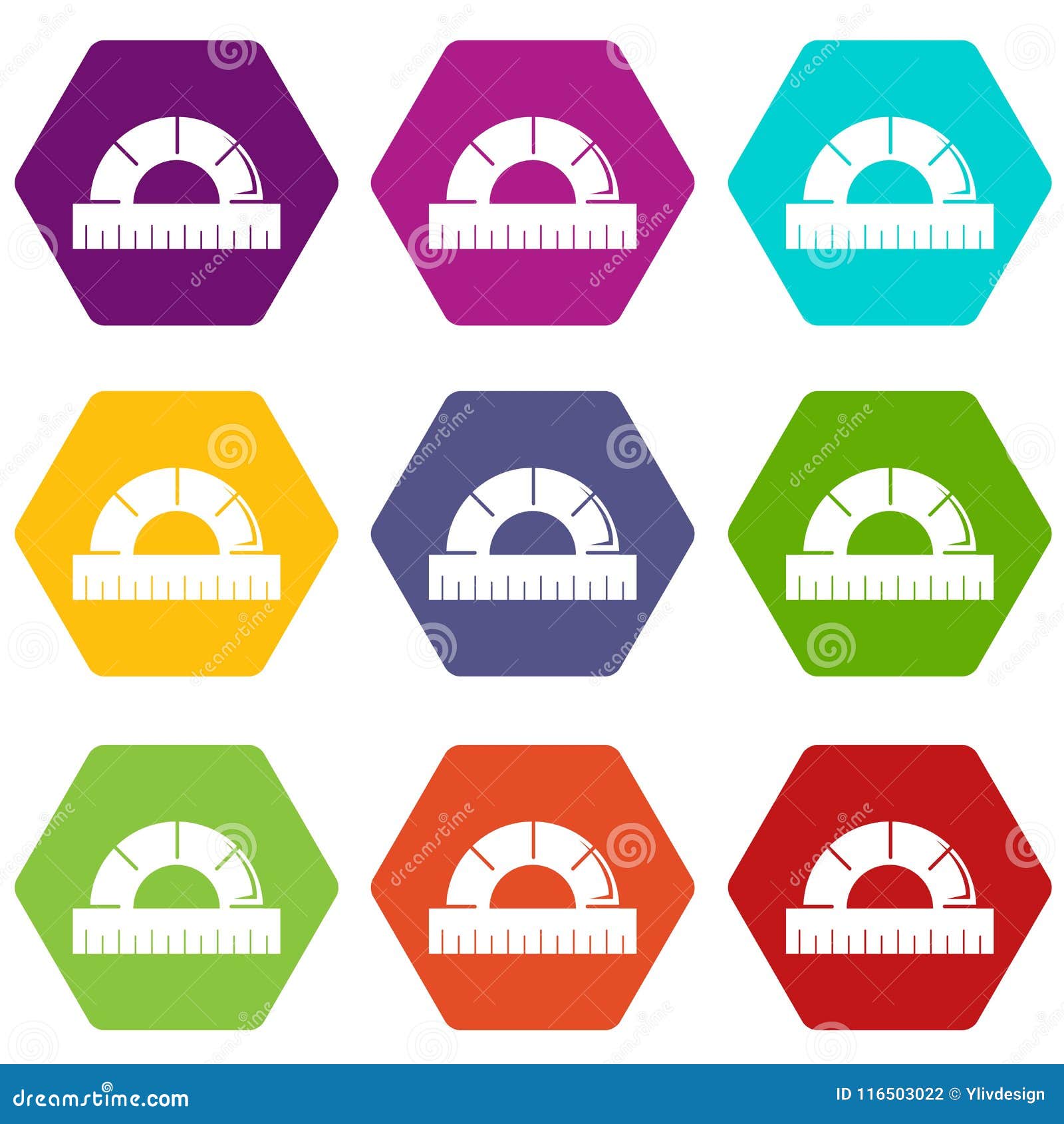 Ruler icons set 9 vector stock vector. Illustration of concept - 116503022