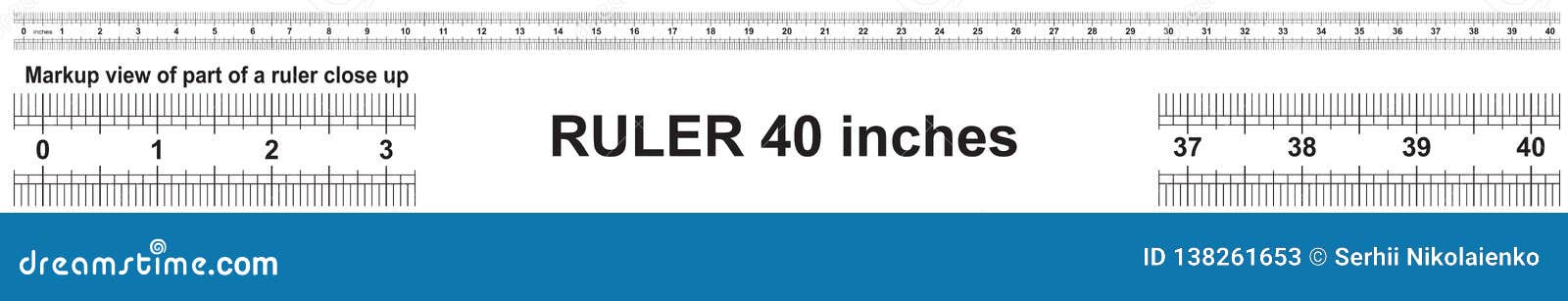 Ruler 40 Inch. Precise Measuring Tool Stock Illustration - Illustration ...